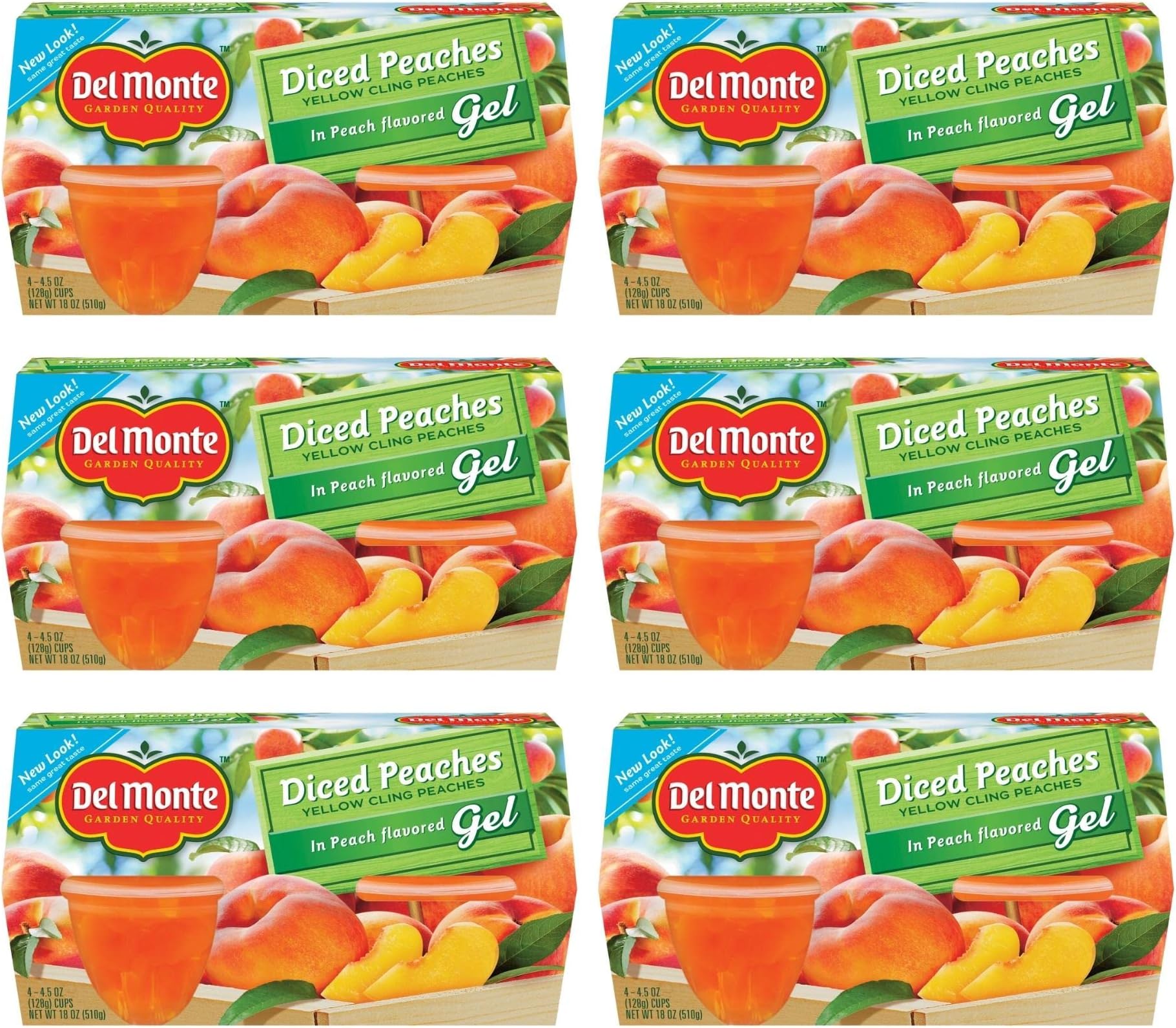 Amazon.com : Del Monte Diced Peaches in Peach Flavored Gel Fruit Cups ...