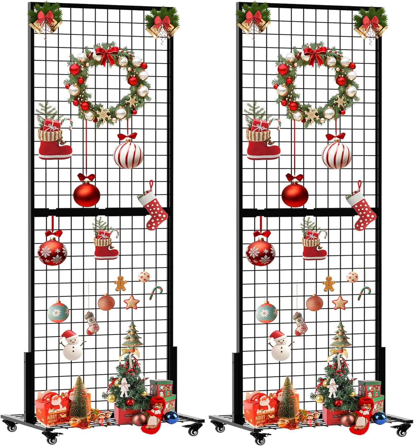Amazon.com: Bdmetals Grid Wall Panel 2’×6’ FT Grid Display Rack with ...