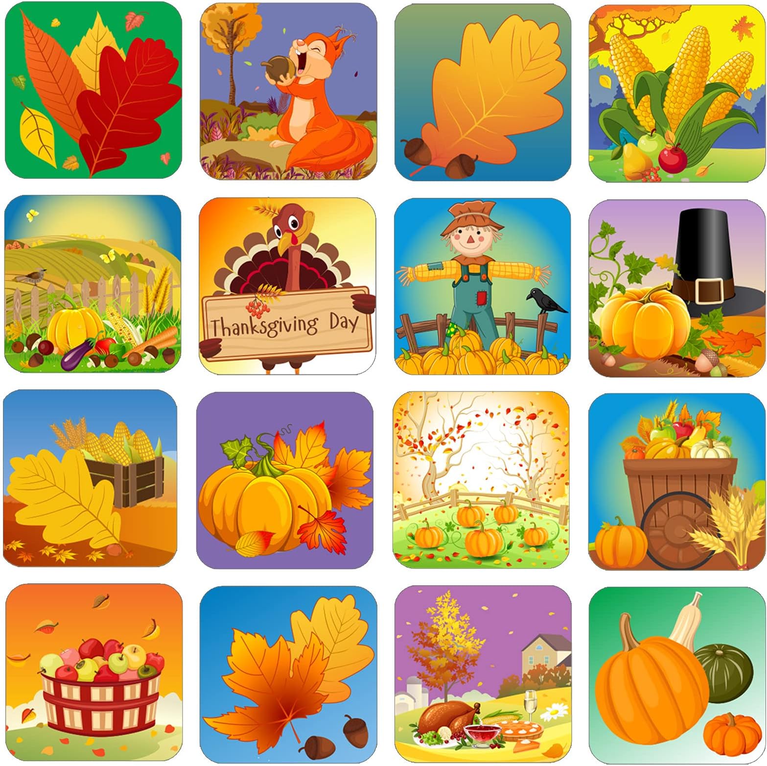 Amazon.com: 600 PCS Fall Foam Stickers Thanksgiving Turkey Sticker Self ...