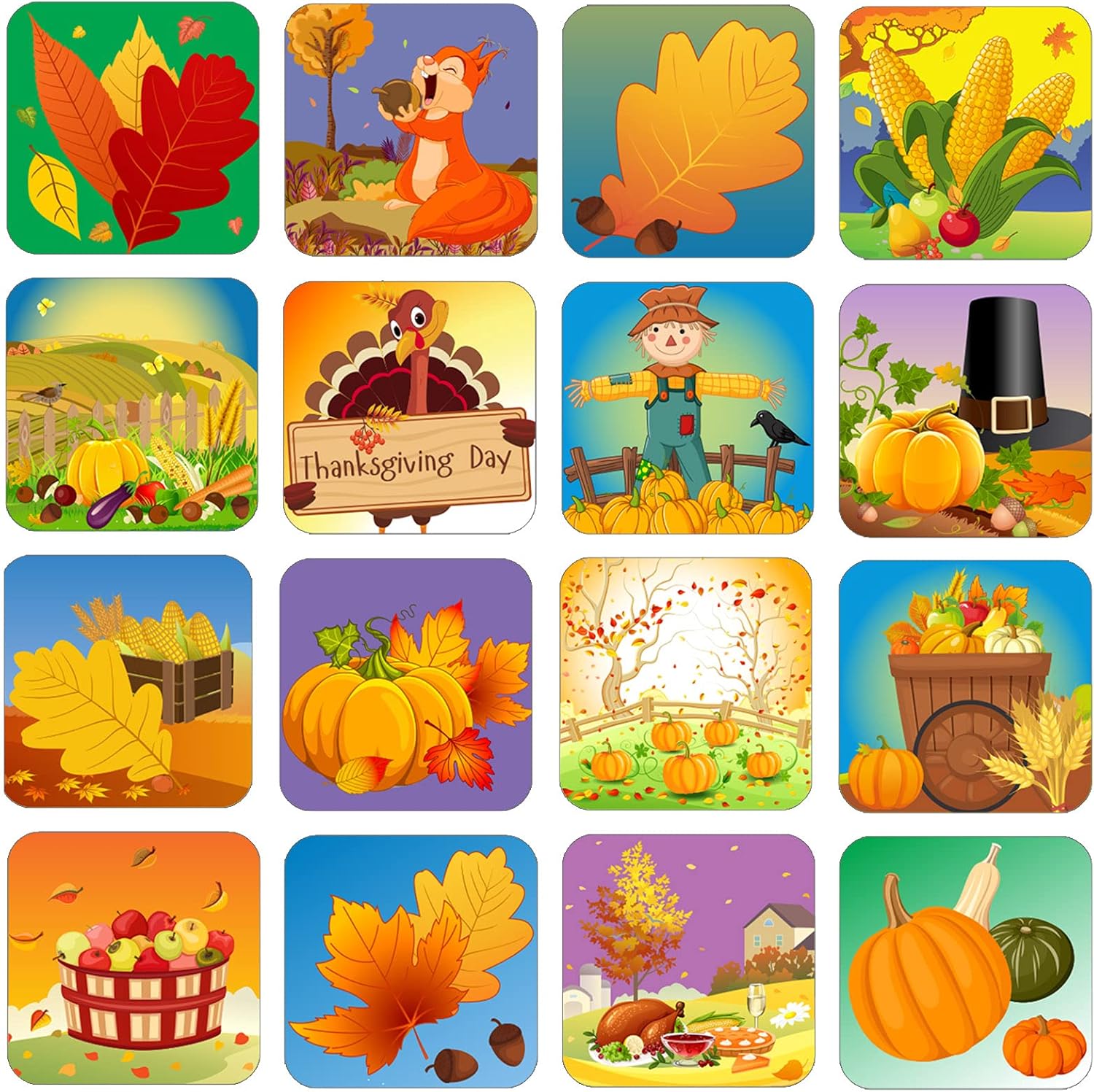 Amazon.com: 480 Pieces Fall Stickers for Kids Thanksgiving Autumn Multi ...