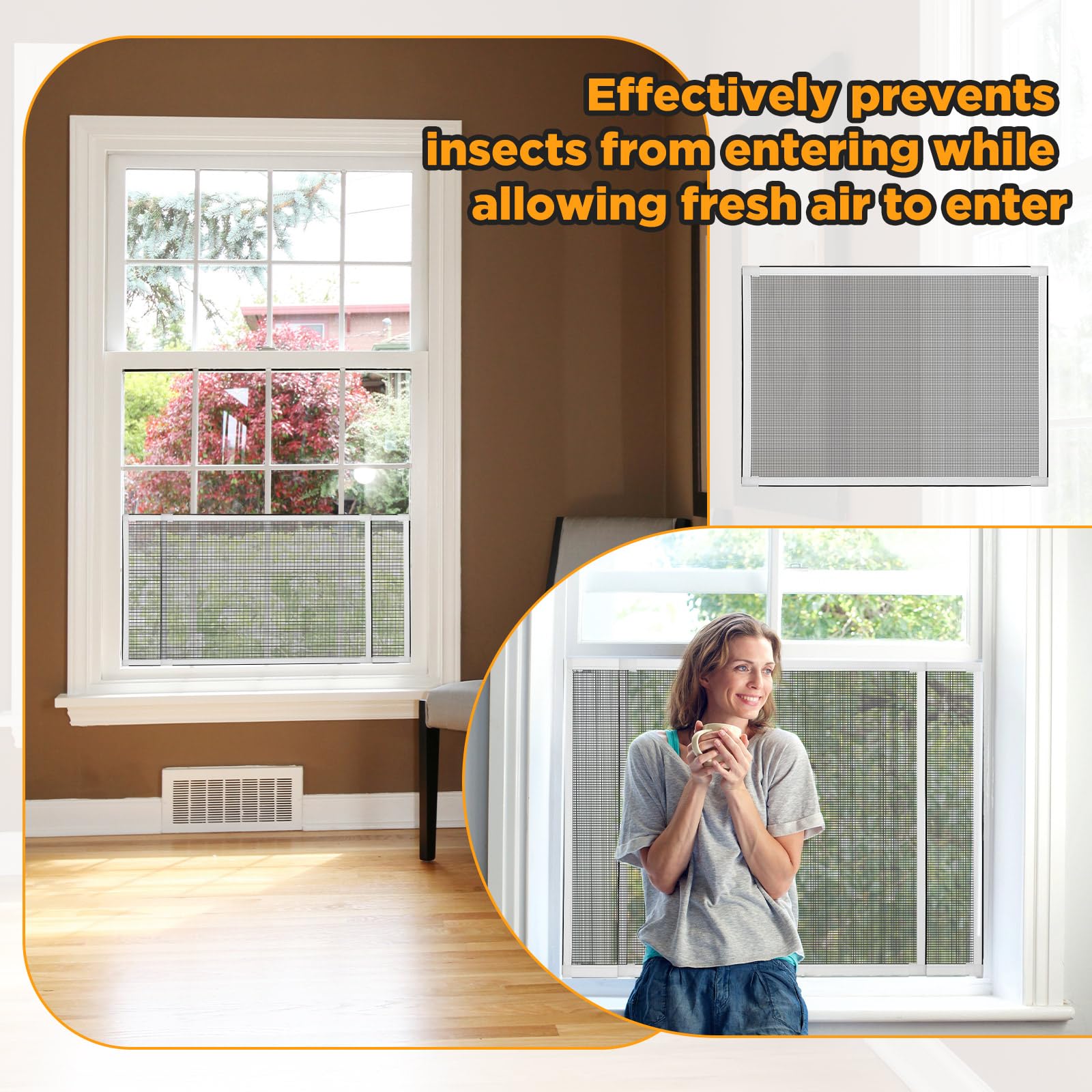Treela Expandable Adjustable Window Screen (20" H x 28"-54" W) Large ...