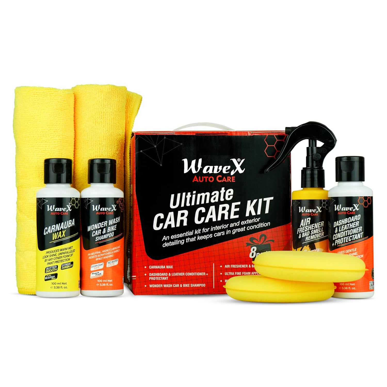 Wavex Car Cleaning Kit – Contains Car Polish, Dashboard Polish, Shampoo ...