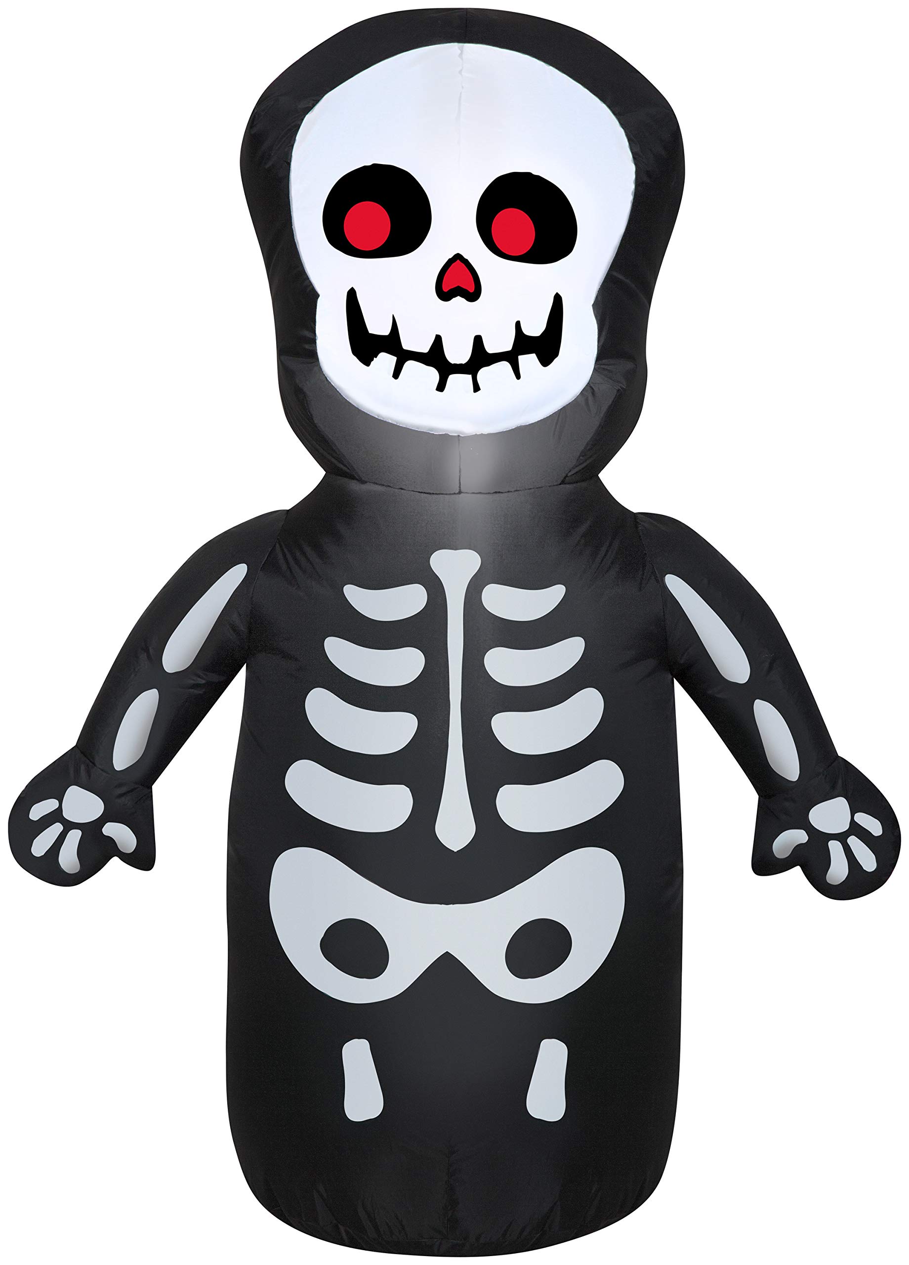 Amazon.com: Gemmy Airblown Happy Skeleton, 3.5 ft Tall, Multicolored ...