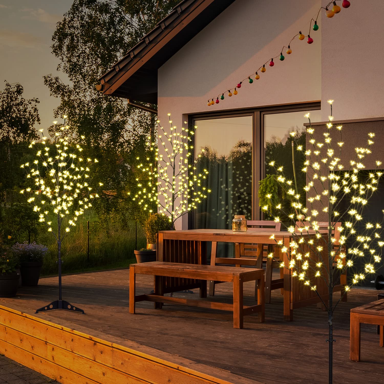 Snapklik.com : Lightshare Set Of 3 LED Cherry Blossom Trees, 4FT 5FT ...