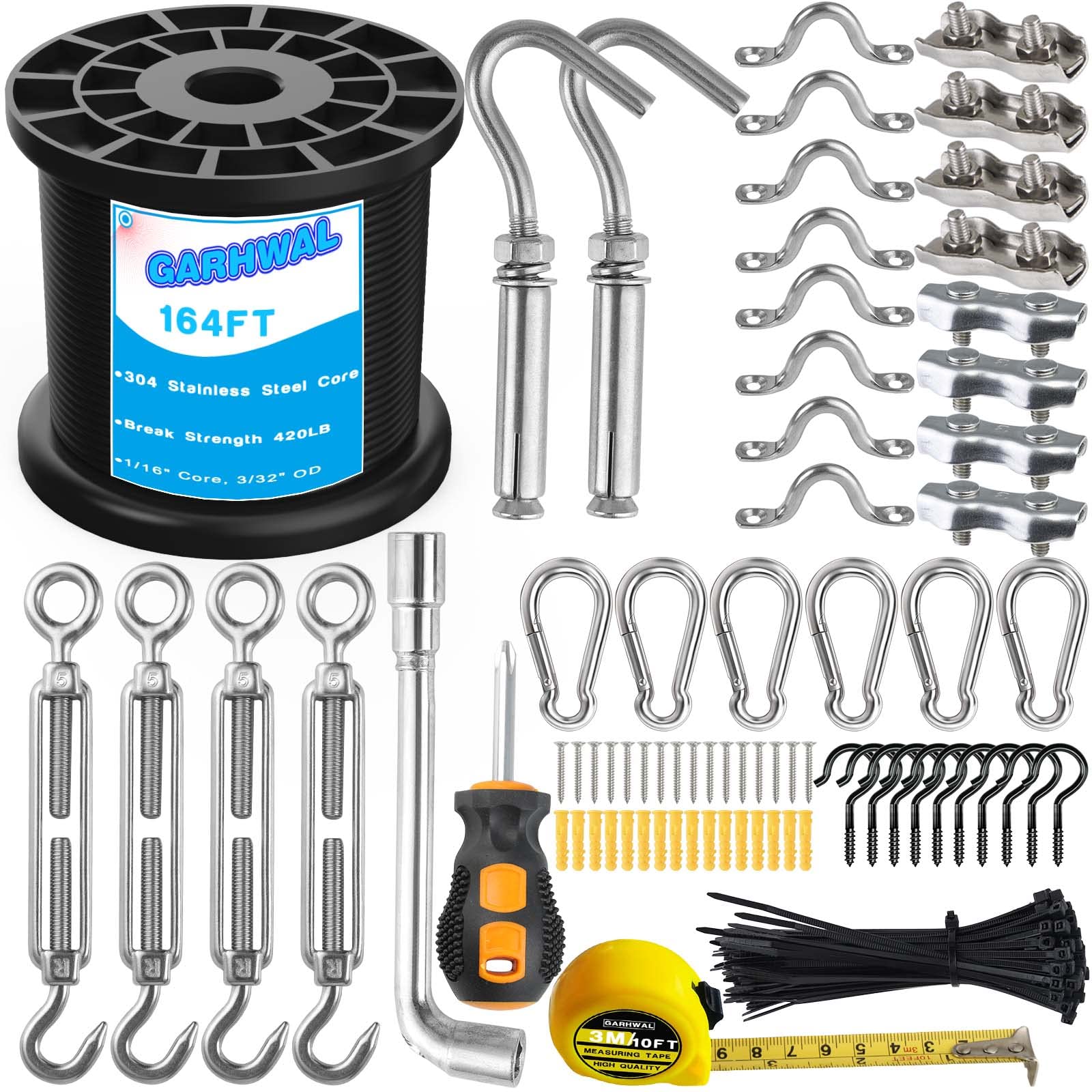 Amazon.com: String Light Hanging Kit, Guide Wire for Outdoor String ...