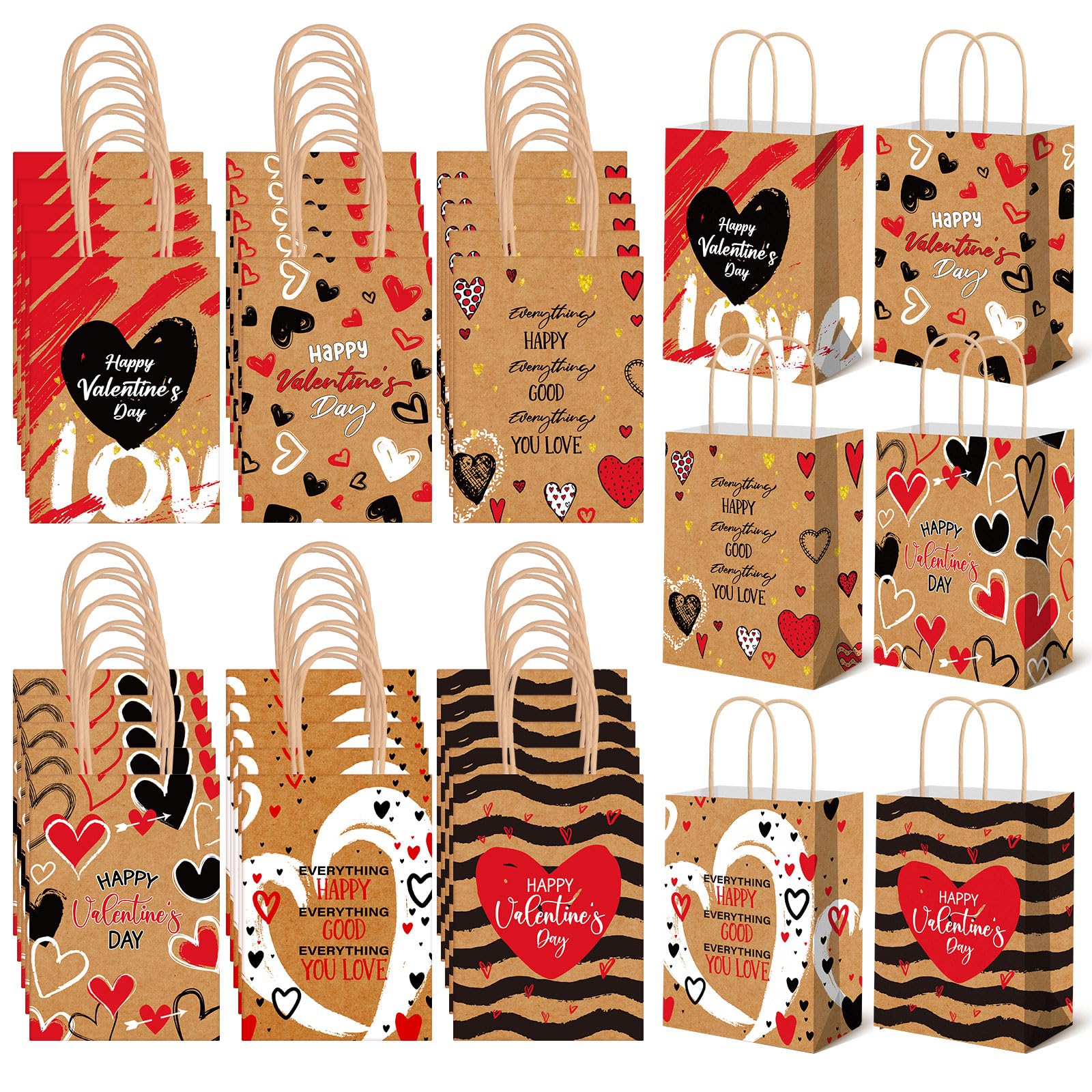 Amazon.com: Skyygemm 30 Pcs Happy Galentine's Day Paper Gift Bags with ...