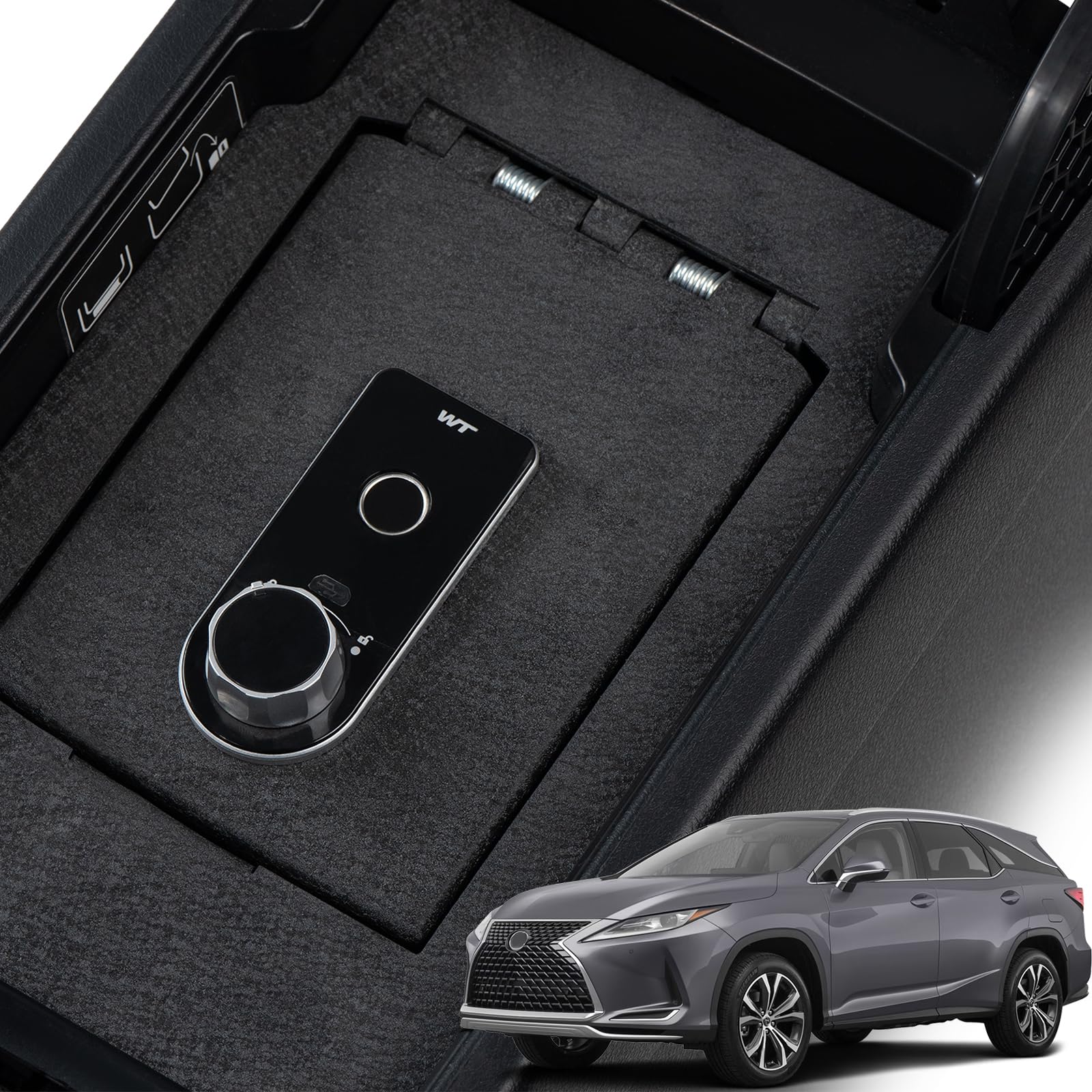 Amazon.com: Center Console Gun Safe Vault - TuoJue Console Safe Lock ...