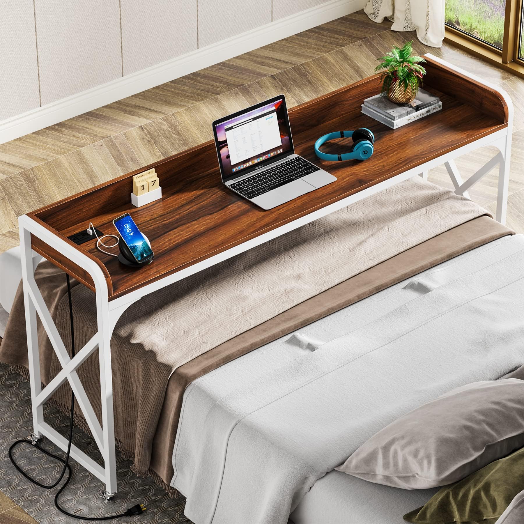 Amazon.com: Overbed table wheels laptop，Mobility Table Over Bed Overbed ...