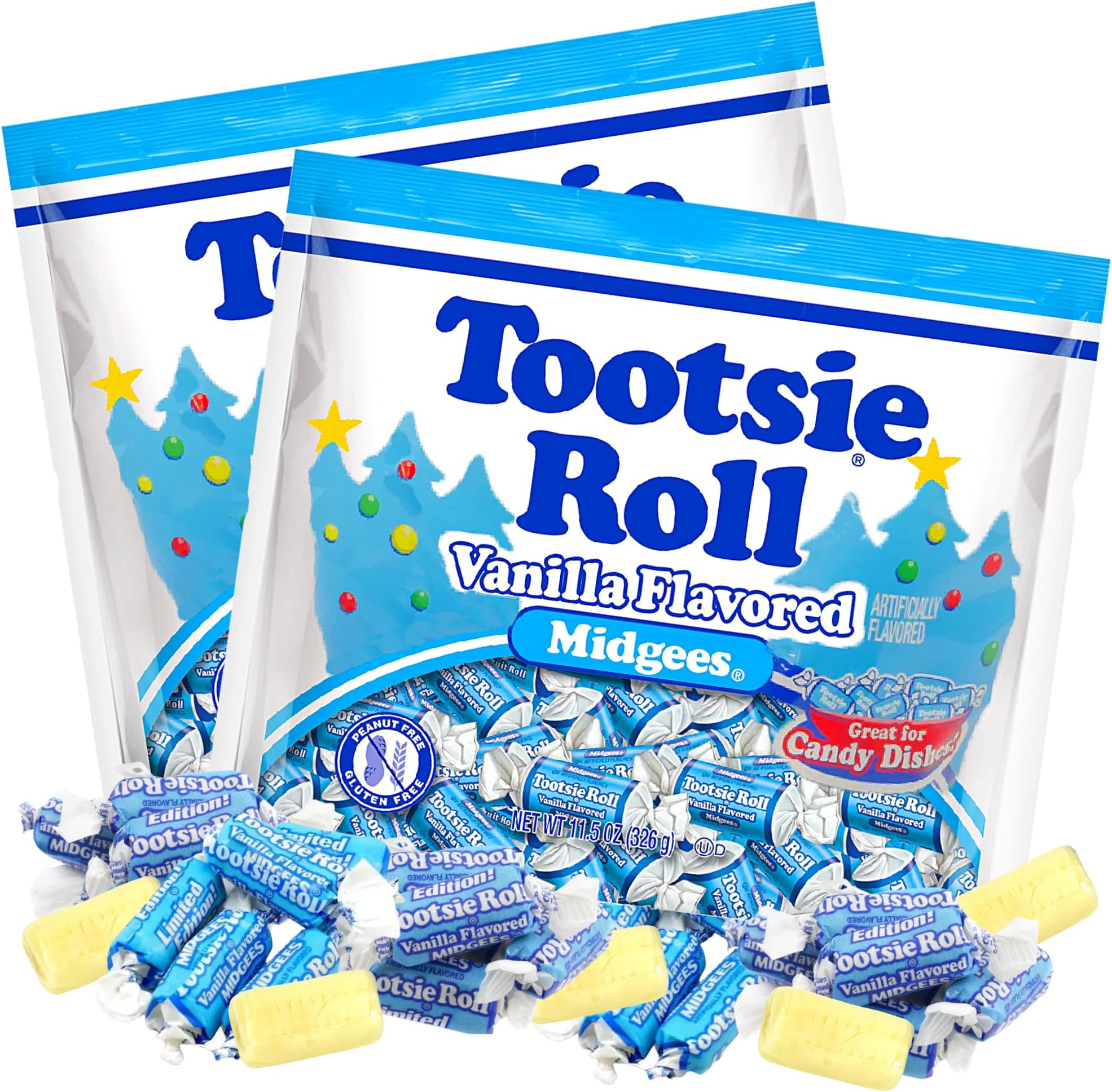 Amazon.com : Needzo Vanilla Tootsie Roll Midgees, Individually Wrapped ...