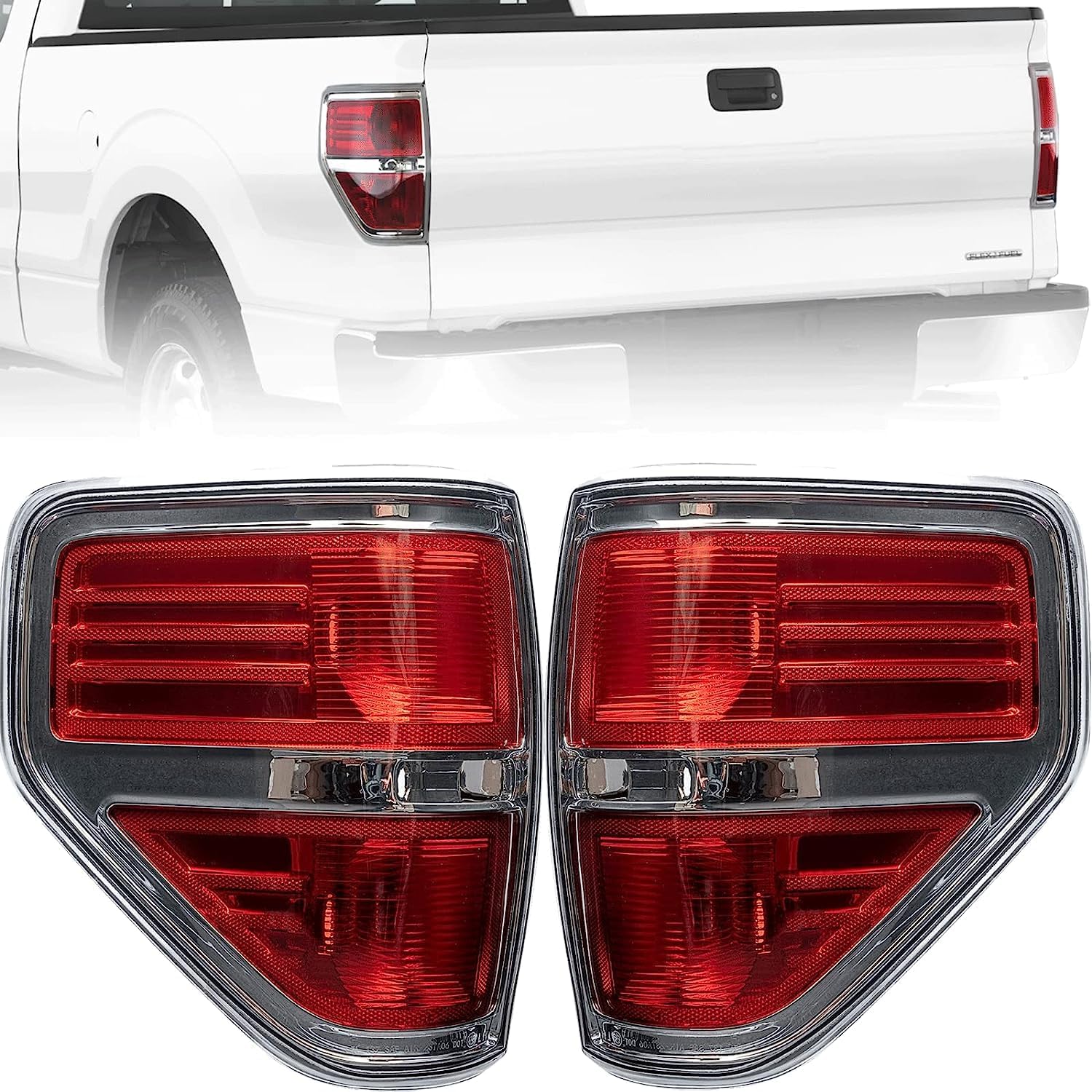 Pair Rear Tail Lights Brake Lamps Assembly Compatible with 2009-2014 ...