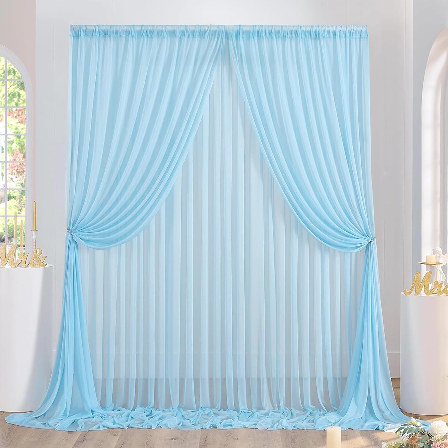 Special you Blue Net Backdrop Curtains for decoration Items with 7*5 Ft ...