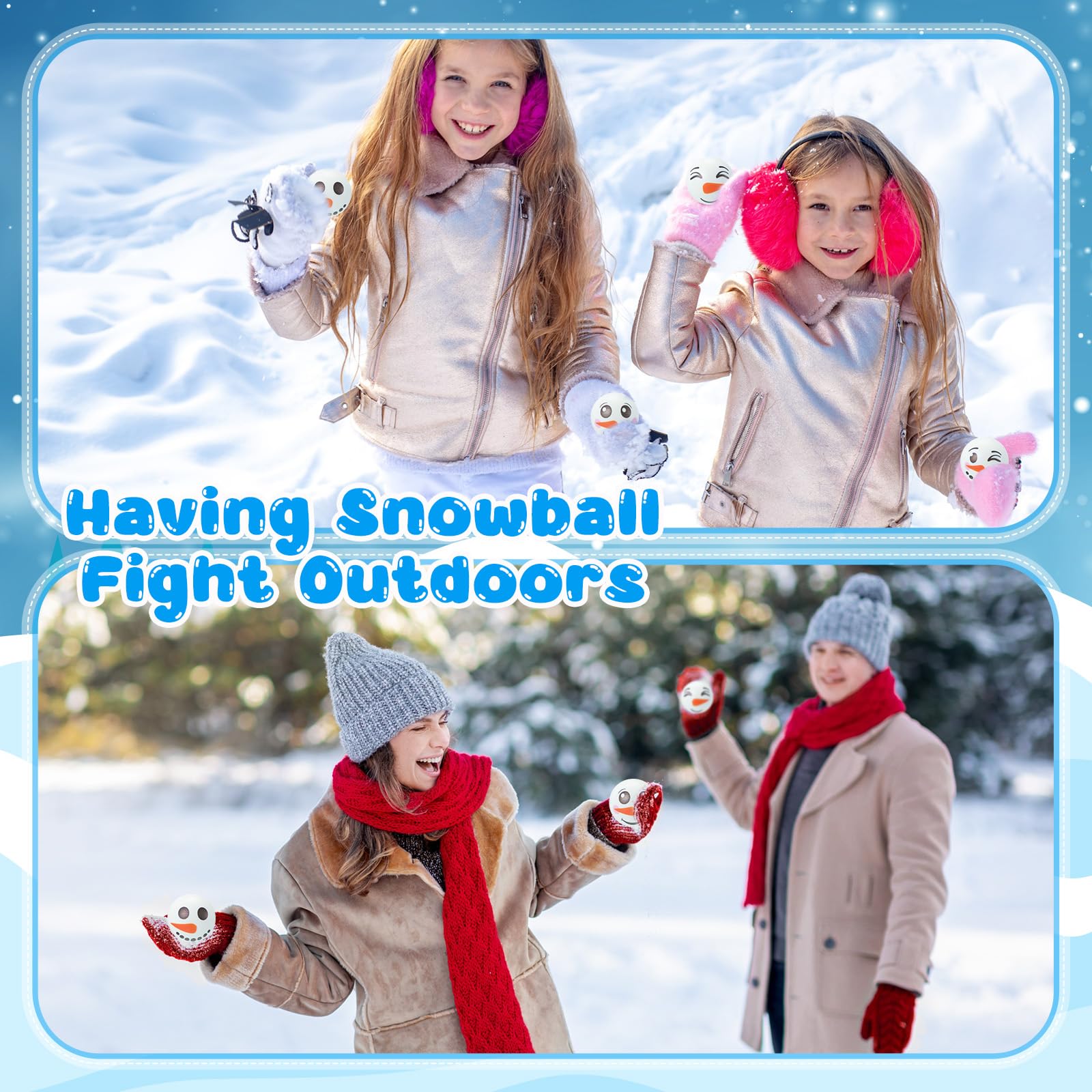 Snapklik.com : 60 Bulk Snowman Ball Christmas Snowman Stress Toys First ...
