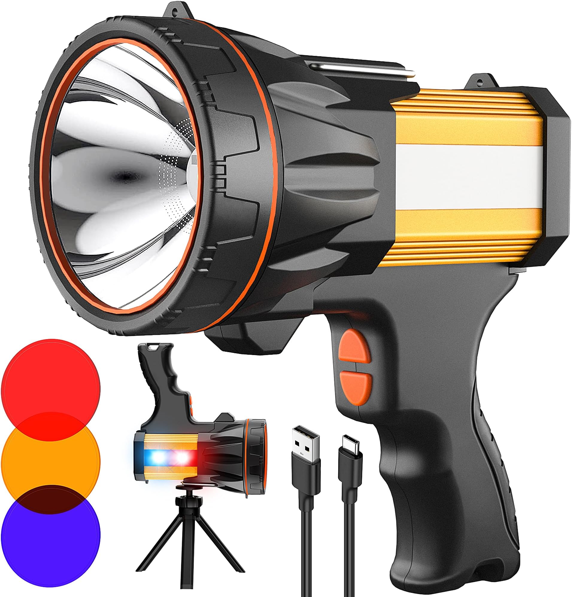 Venlon Superbright Big Size Rechargeable LED Handheld Flashlight ...