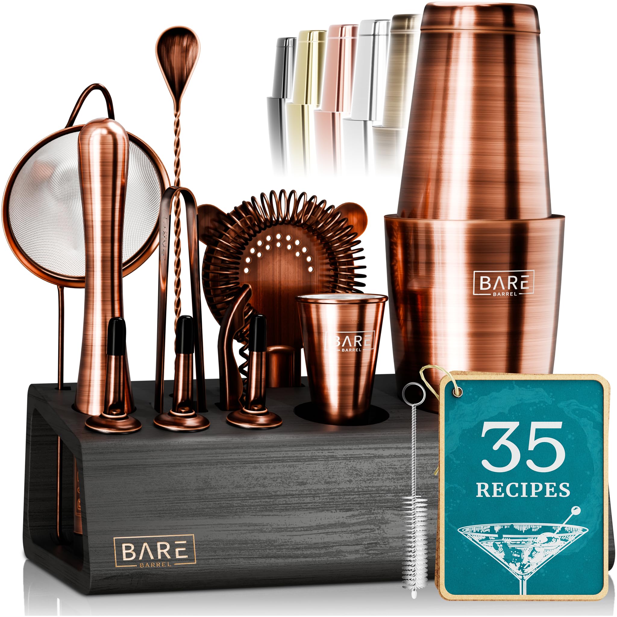 BARE BARREL® Mixology Bartender Kit Bar Set | 14-Piece Cocktail Shaker ...