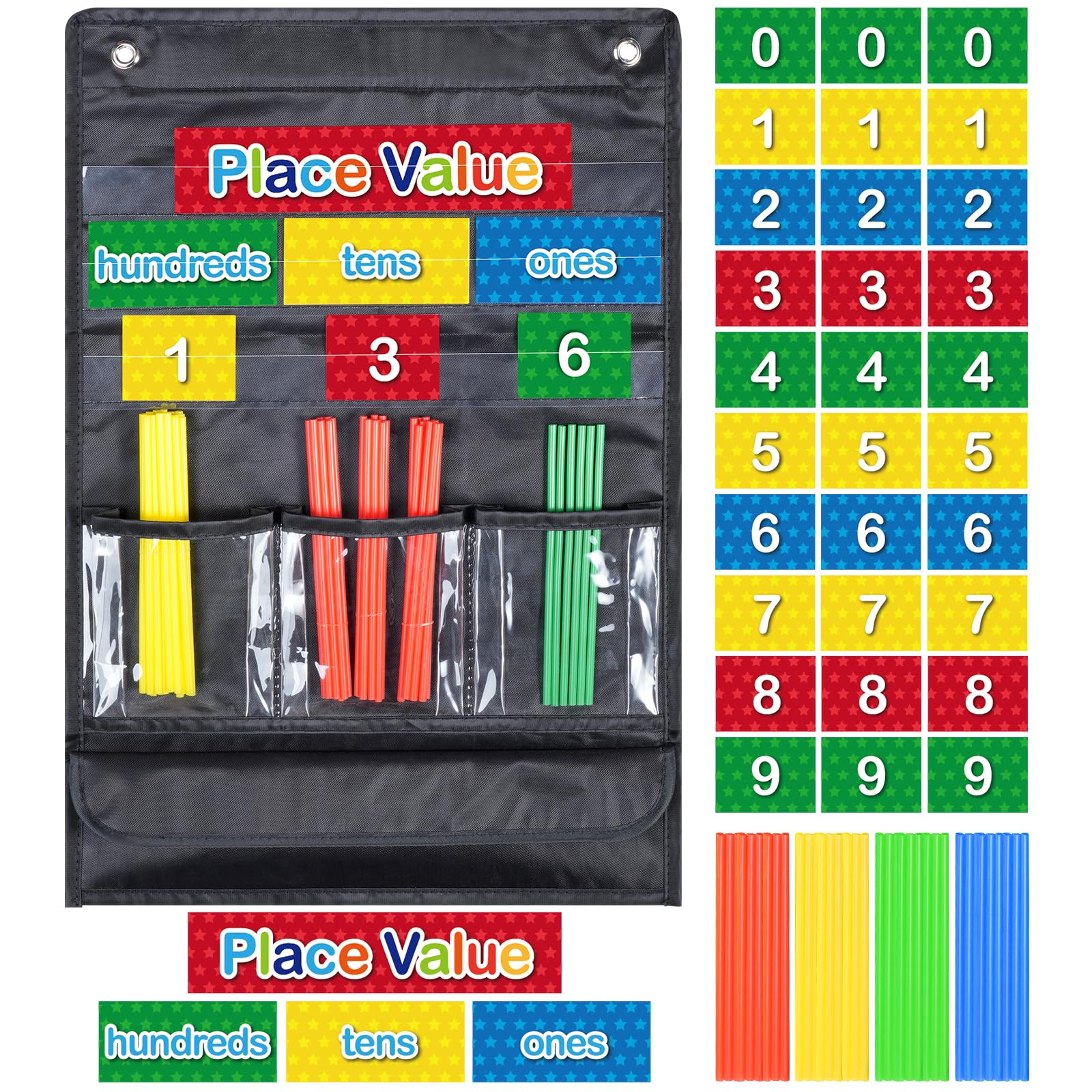 Snapklik.com : Place Value Pocket Charts & Counting Caddie Magnetic ...