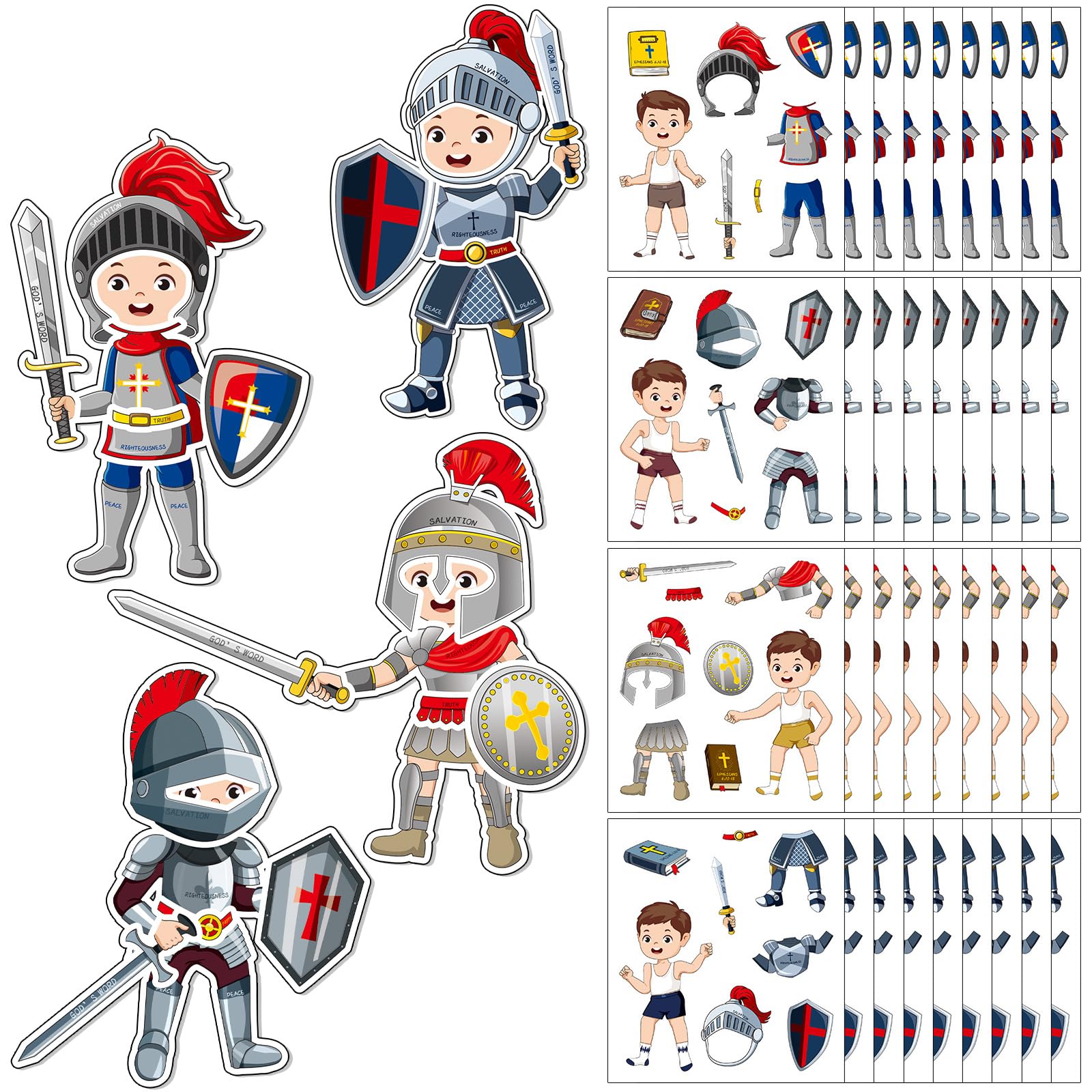 Snapklik.com : 192 Pcs Armor Of God Stickers Craft Kit For Kids ...