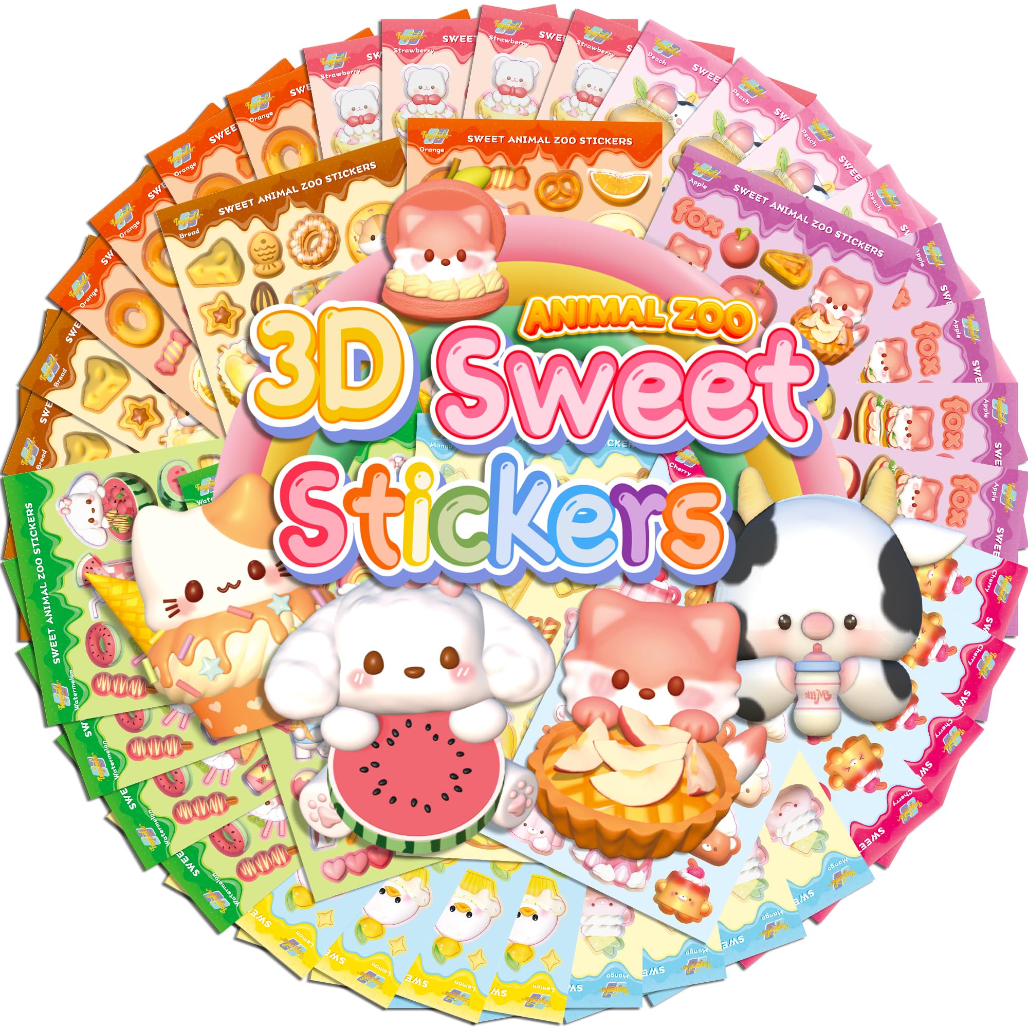 Amazon.com: Tageenla 3D Animal Scratch and Sniff Stickers - 45 Sheets ...