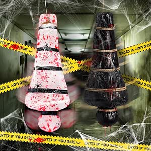 MOVINPE Halloween Scary Fake Corpse in Bag Decorations Inflatable ...
