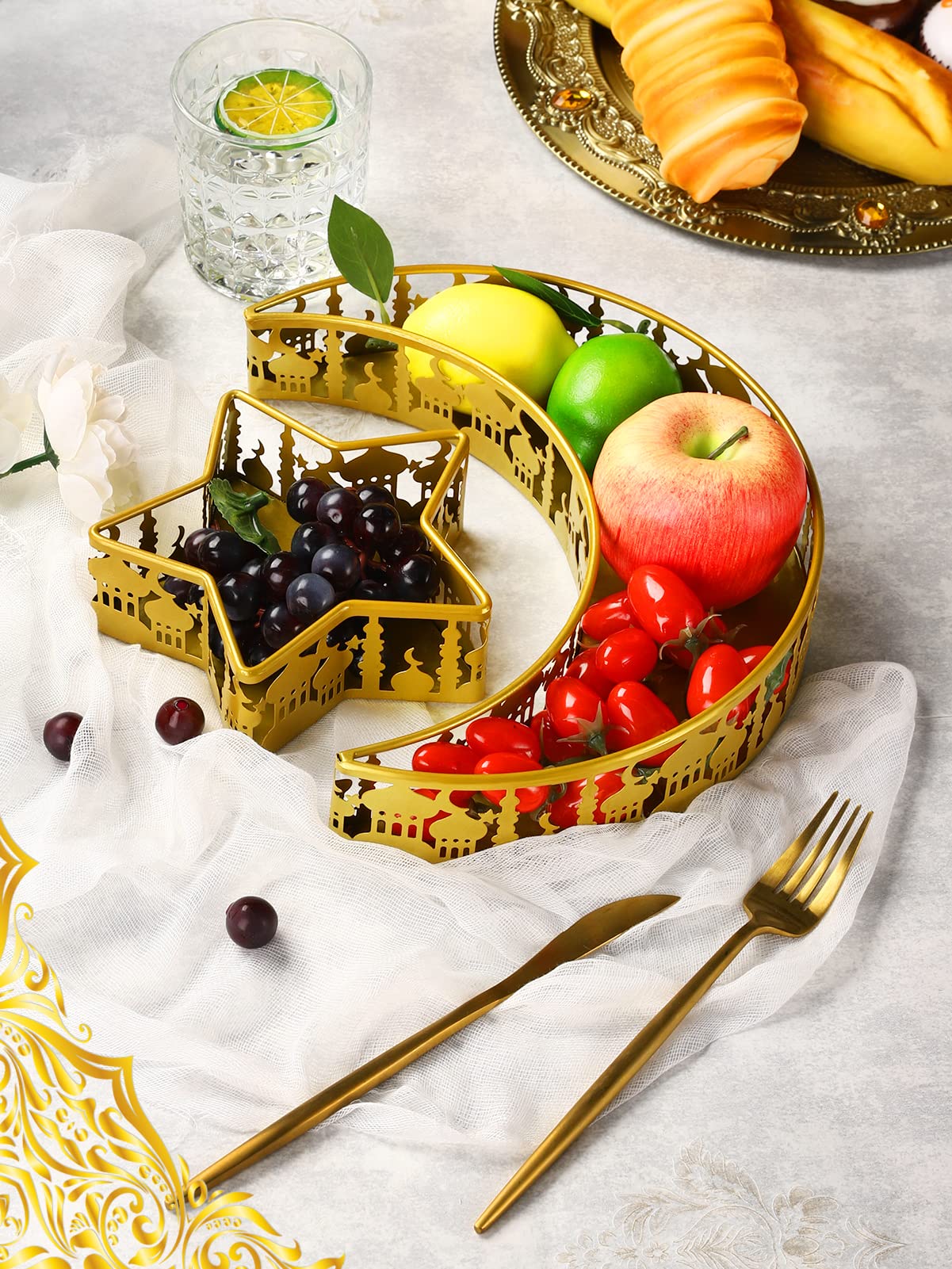 Snapklik.com : Moon Star Shaped Trays - 2 PCS Ramadan Metal Serving ...