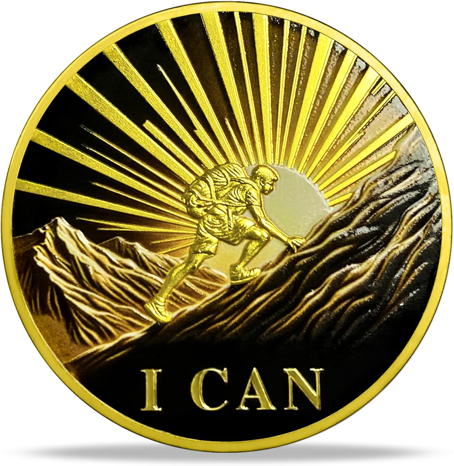 Amazon.com: Motivational Challenge Coin - I Can Sunrise Mountain ...