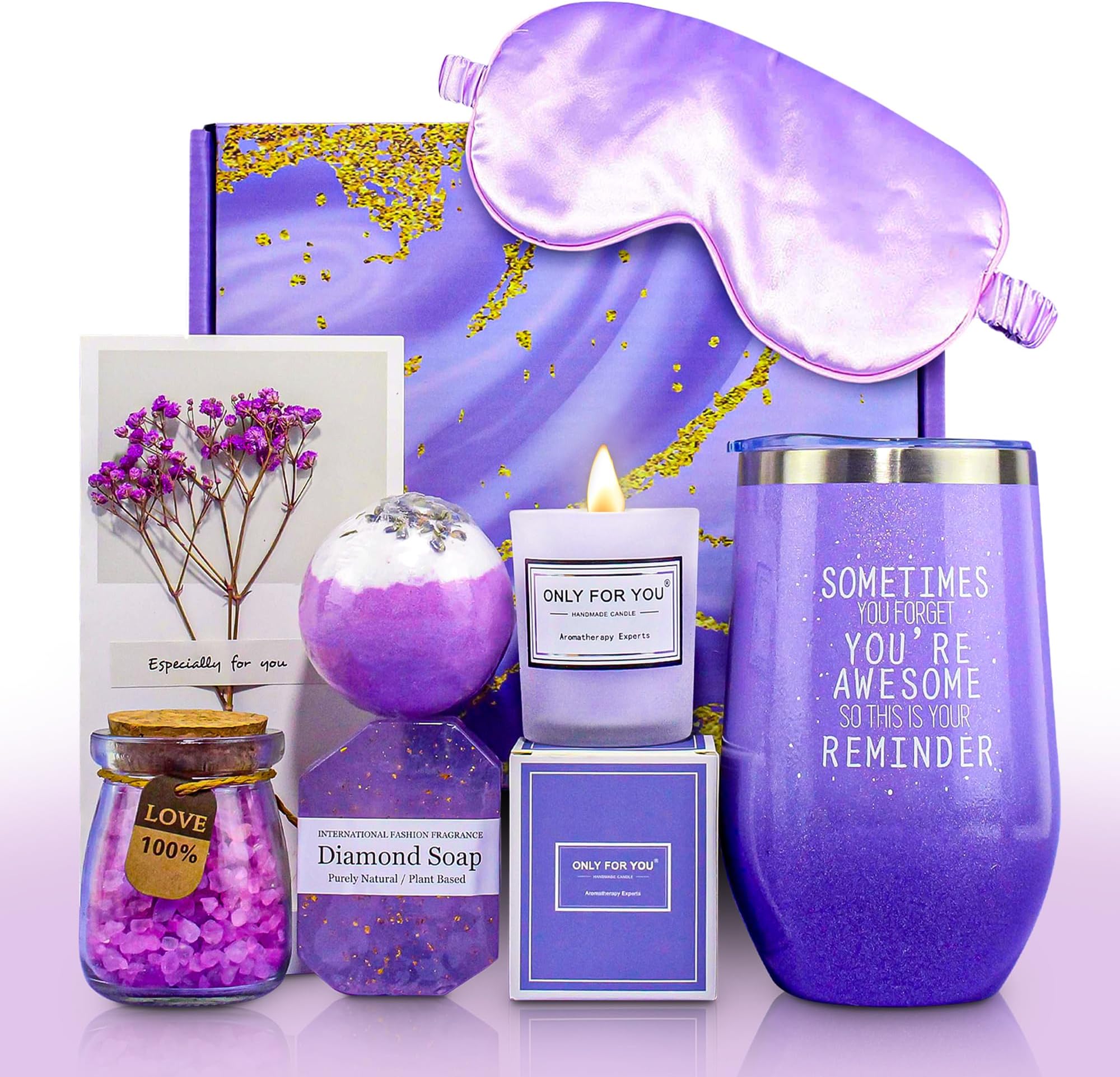 Amazon.com : Lavender Spa Gift Basket Set - Gifts for Women, Mom, Wife ...