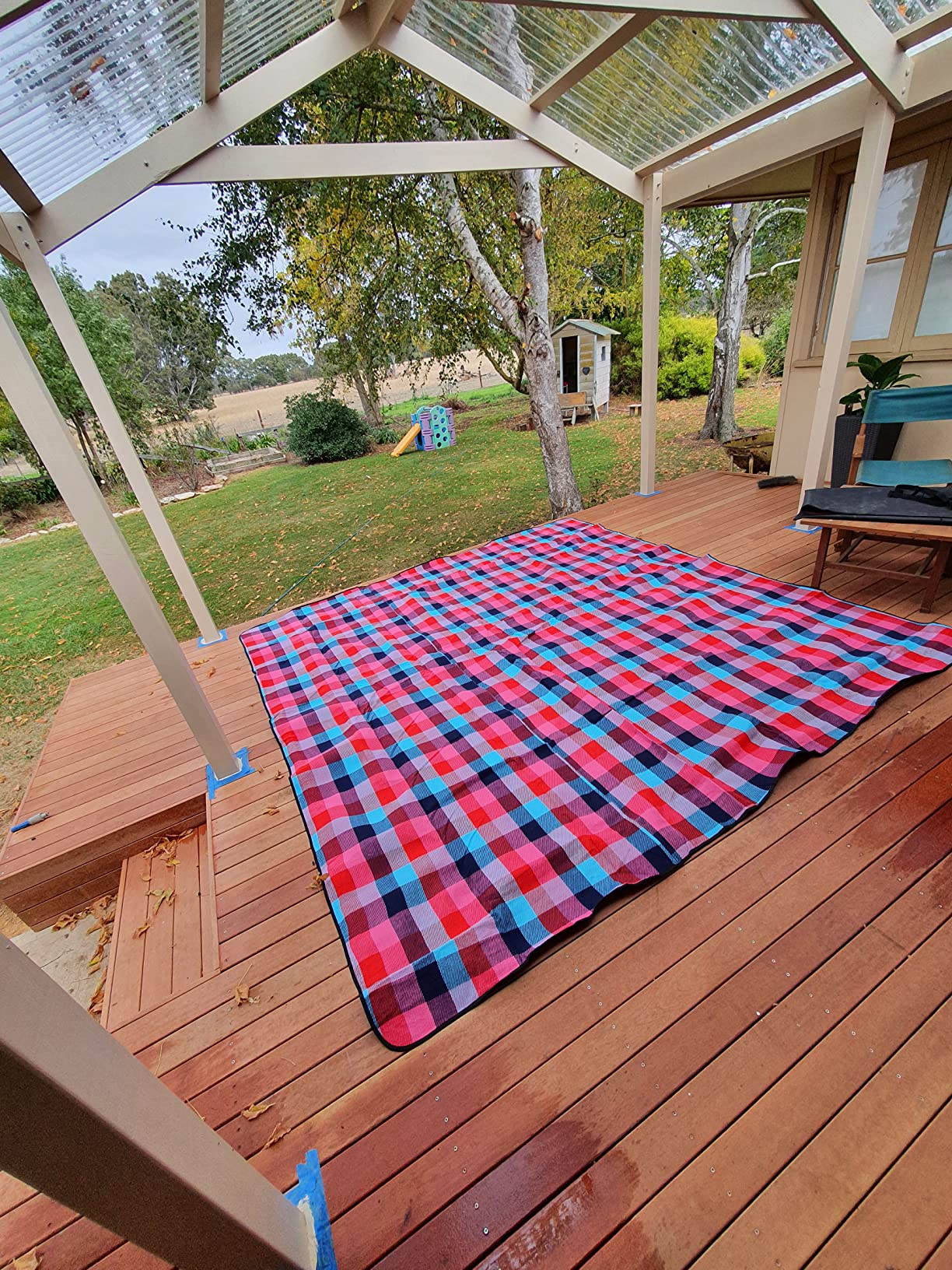 OZSTOCK® 3X3m Extra Large Picnic Blanket Mat Rug Waterproof Outdoor ...