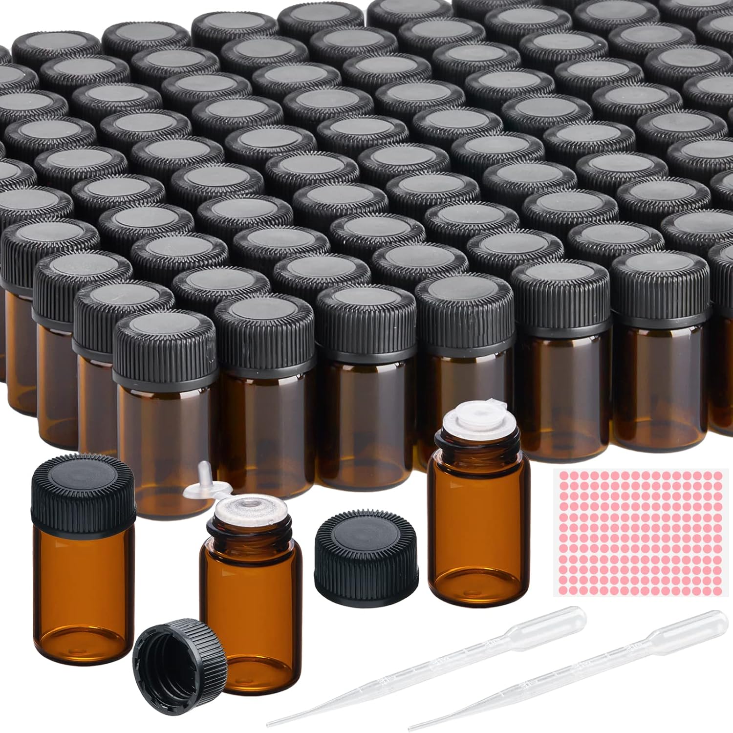 Amazon.com: TUZAZO 100Packs Essential Oil Sample Bottles 2Ml Drams ...