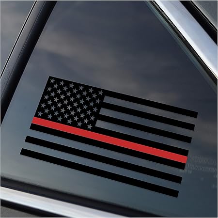 Amazon.com: Thin Red Line Firefighter Support Vinyl Car Window Decal ...