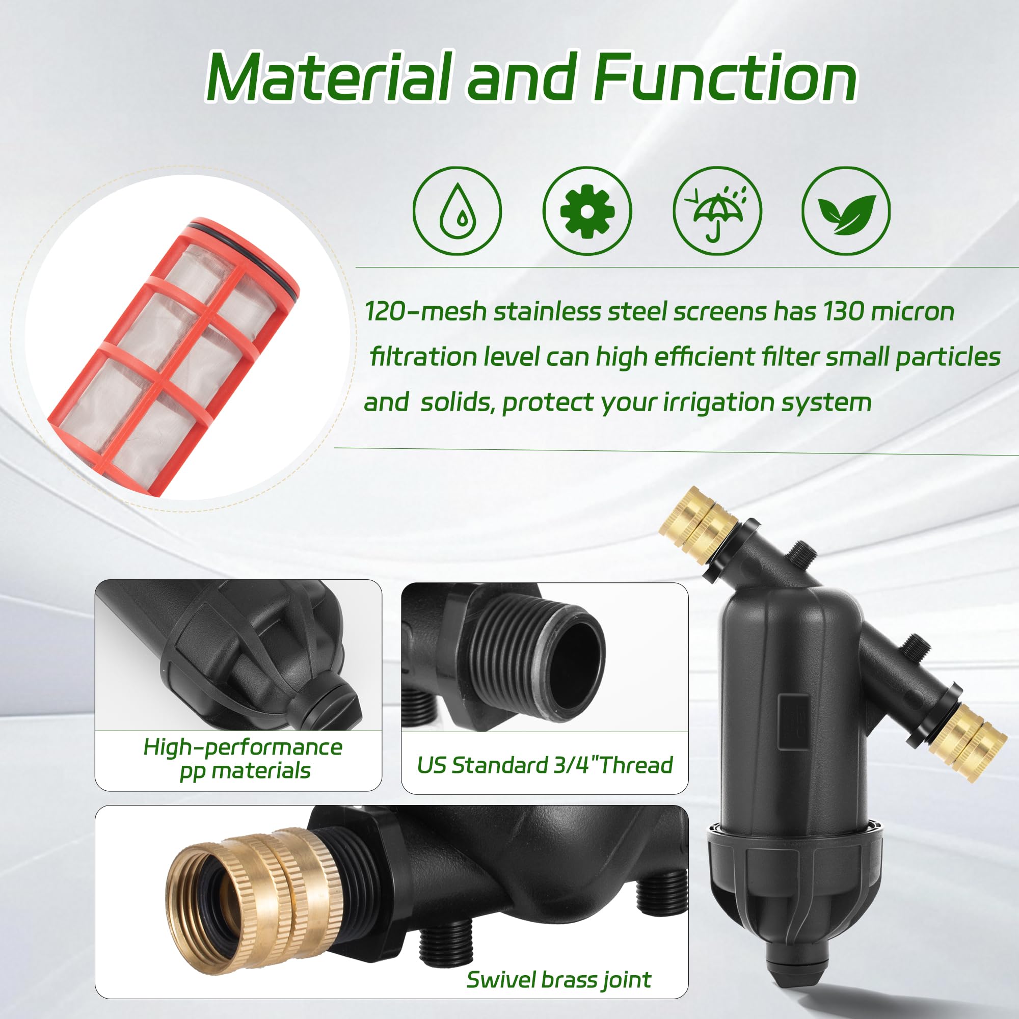 Snapklik.com : US Standard 3/4 Drip Irrigation Y Filter (120 Mesh ...