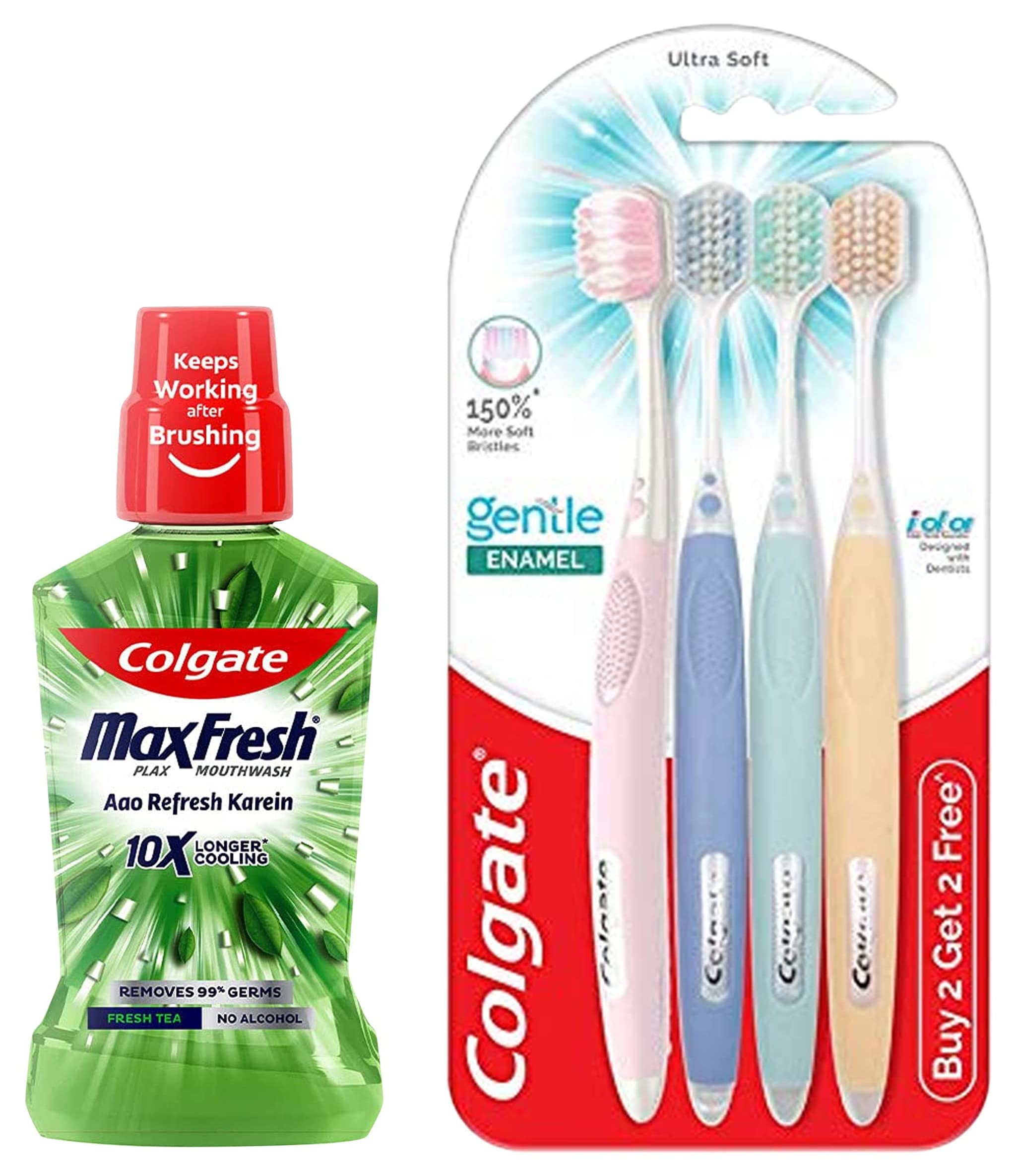 Buy Colgate Plax Fresh Tea Mouthwash, 0% Alcohol - 500 ml & Colgate ...