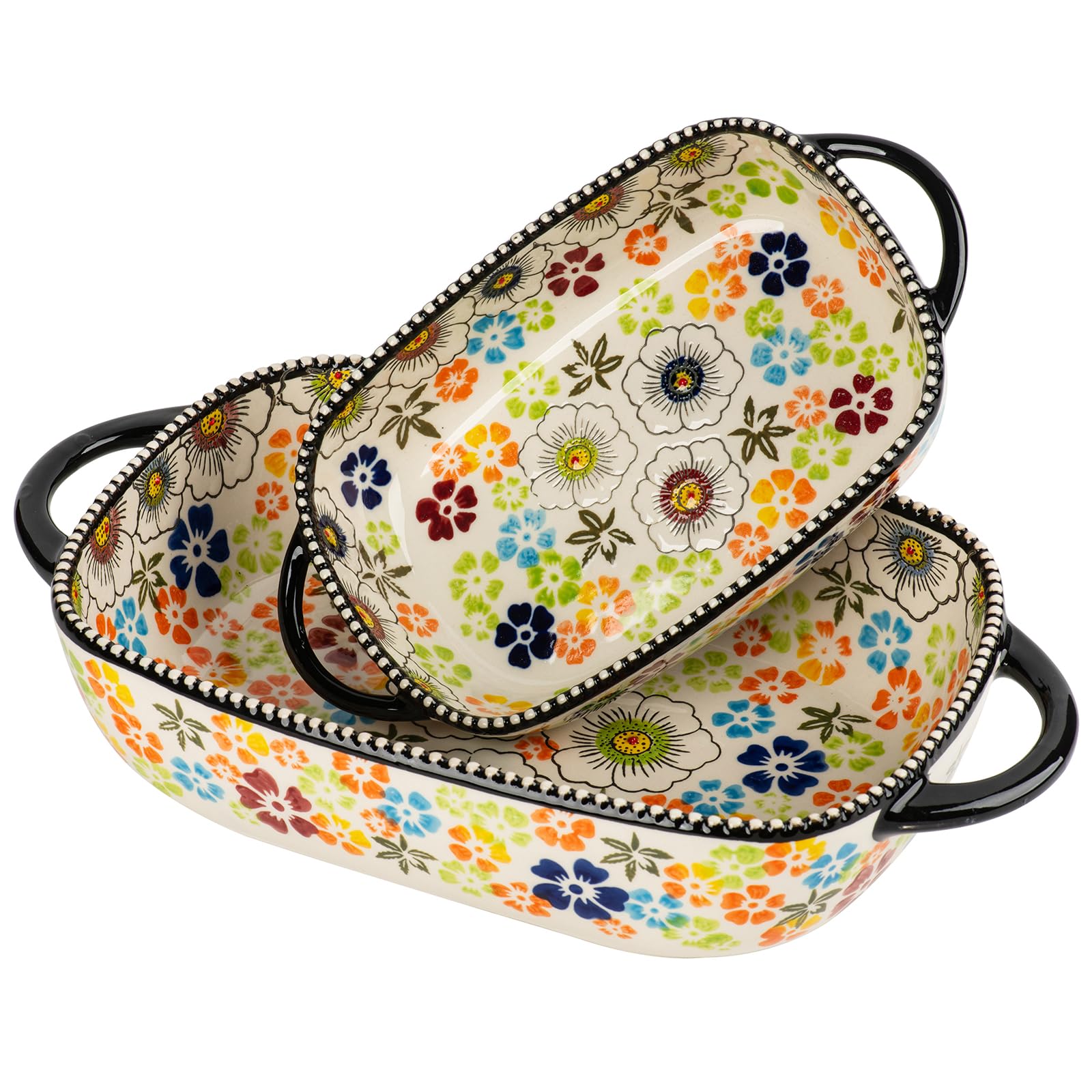 Amazon.com: ONECCI Retro pastoral style Ceramic Baking Dish Rectangular ...