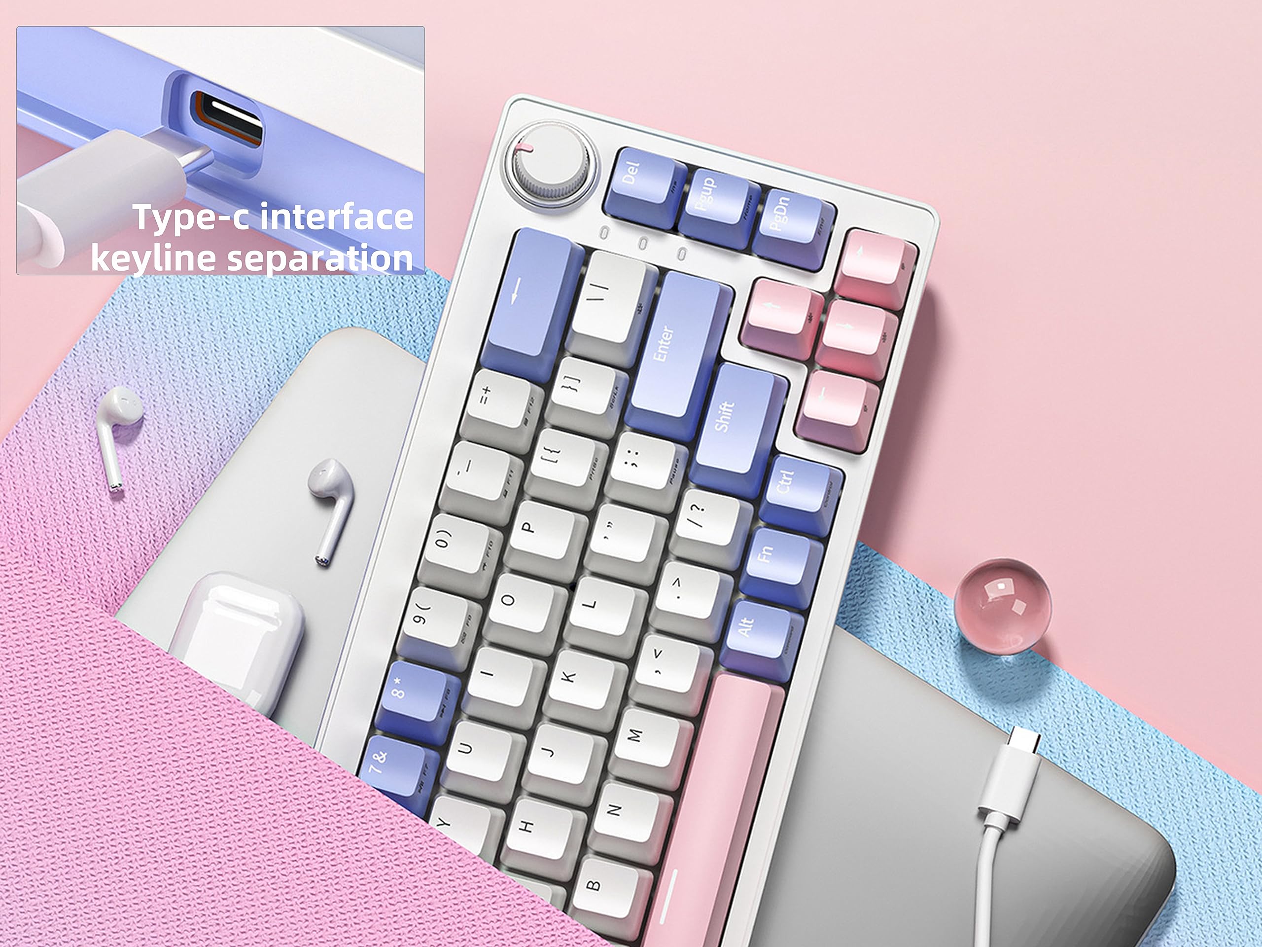 Buy SAMA SM68 Wired Gaming Mechanical Keyboard Type C 2.4G Bluetooth ...