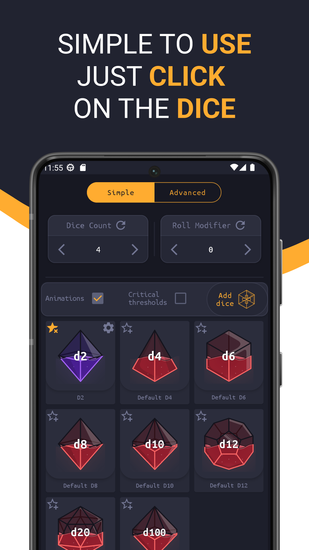 Ultimate Dice Roller - Dicely - App on Amazon Appstore