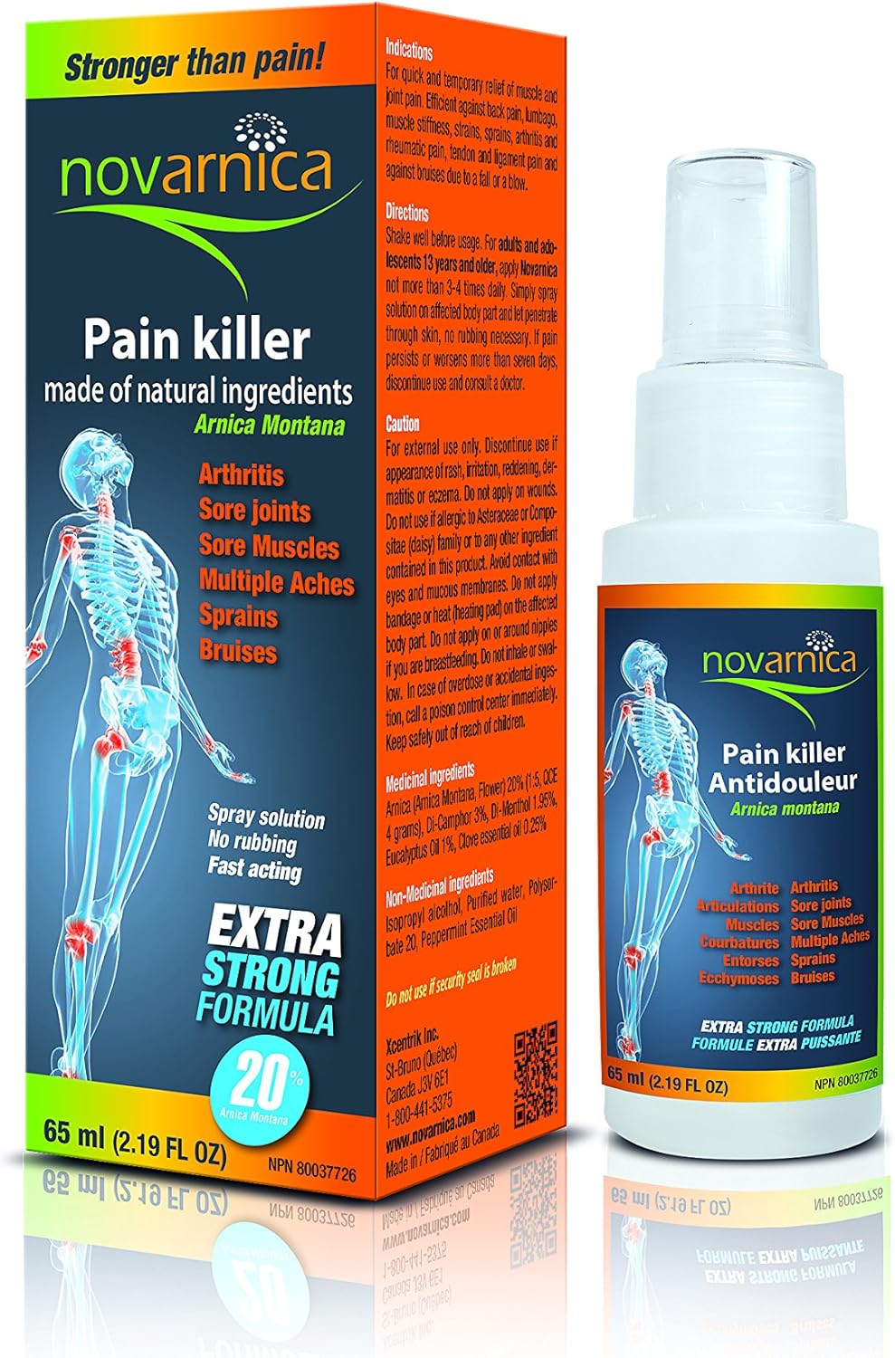 Novarnica Pain reliever spray made of natural ingredients arnica ...