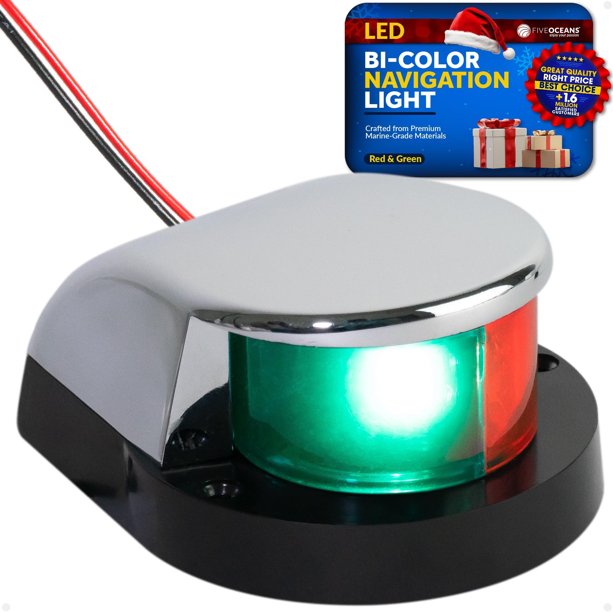 Amazon.com: Five Oceans Boat Navigation Lights, LED Bow Light, Boat ...