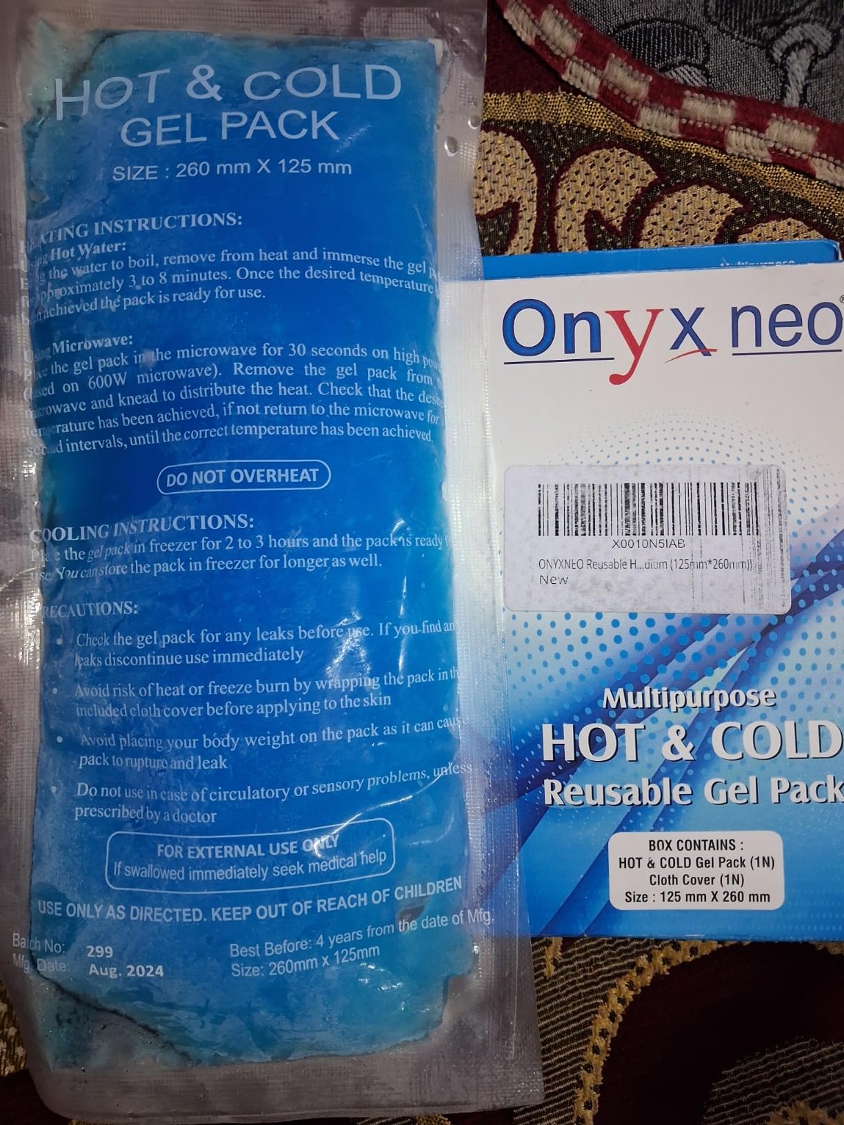 ONYXNEO Reusable Hot and Cold Gel Pack for Pain Relief - Multipurpose ...