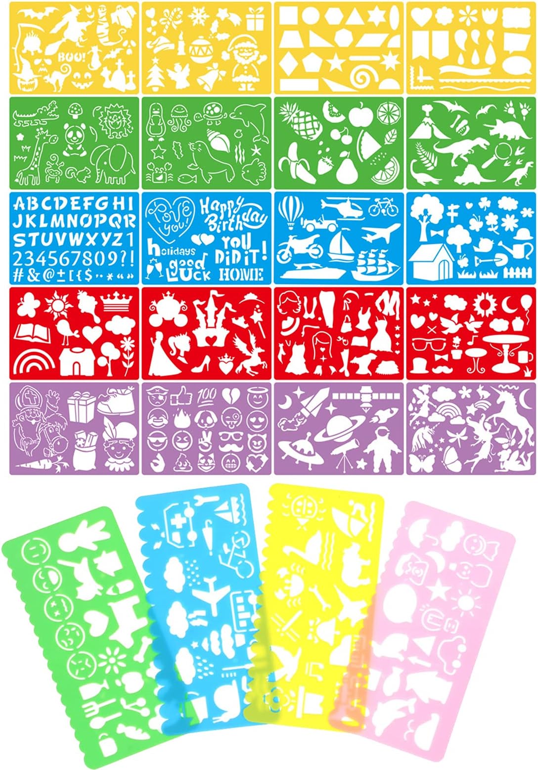 JZK 24 X Plastic Animals Drawing Stencils Set for Kids, Painting ...