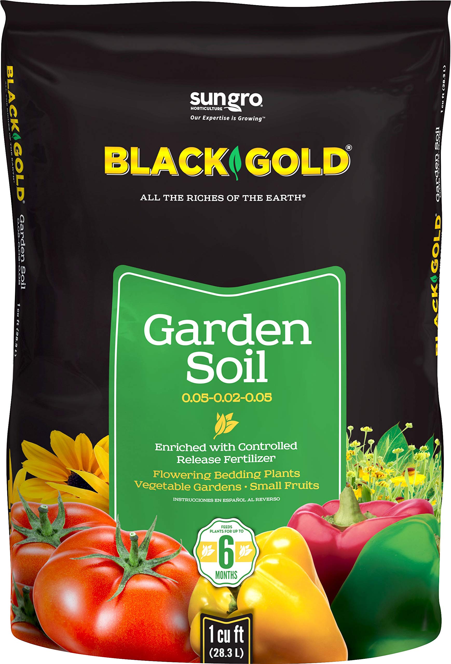 Amazon.com : Sun Gro Horticulture Black Gold Garden Soil : Patio, Lawn ...