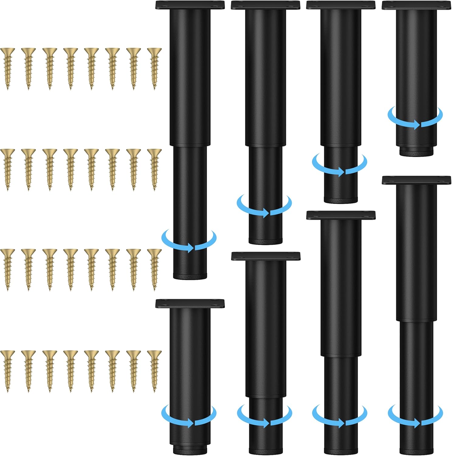 Amazon.com: Wlrrcwdttc Metal Adjustable Furniture Legs 5.12-9.45 inch ...