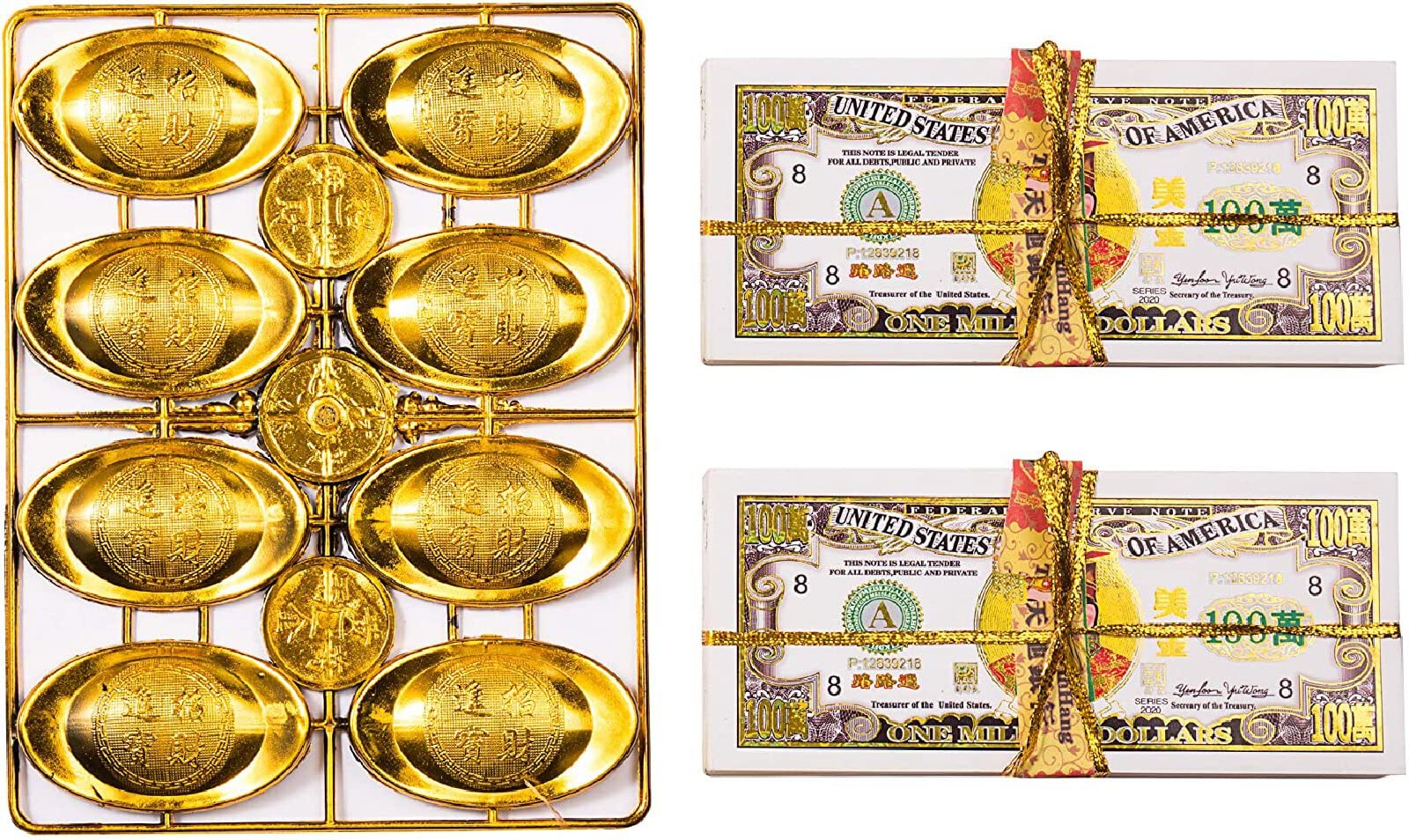 Joss Paper Ancestor Money 44 Pieces Gold Ingots 8 Pieces | Desertcart ...