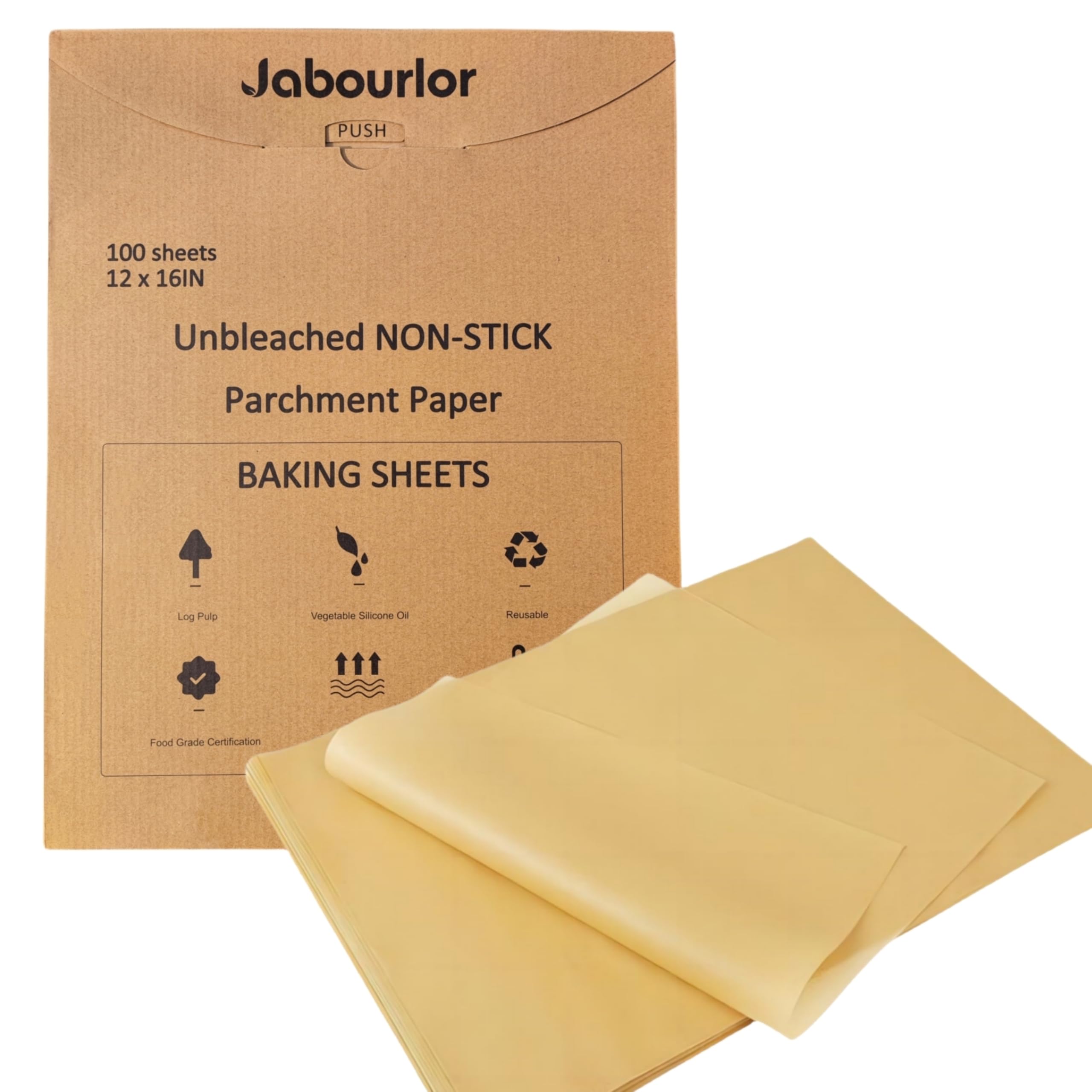 Amazon.com: JABOURLOR 100 Pcs Non-Stick,Non-Toxic Unbleached Parchment ...