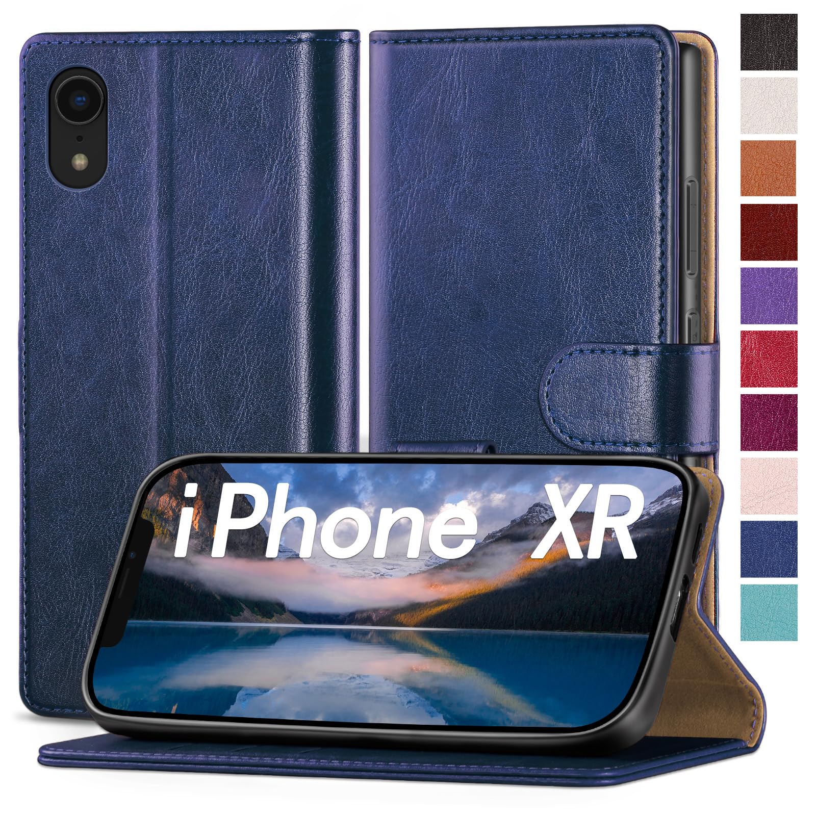 Amazon.com: RingPi for iPhone XR 6.1" Phone case,[RFID Blocking Leather ...