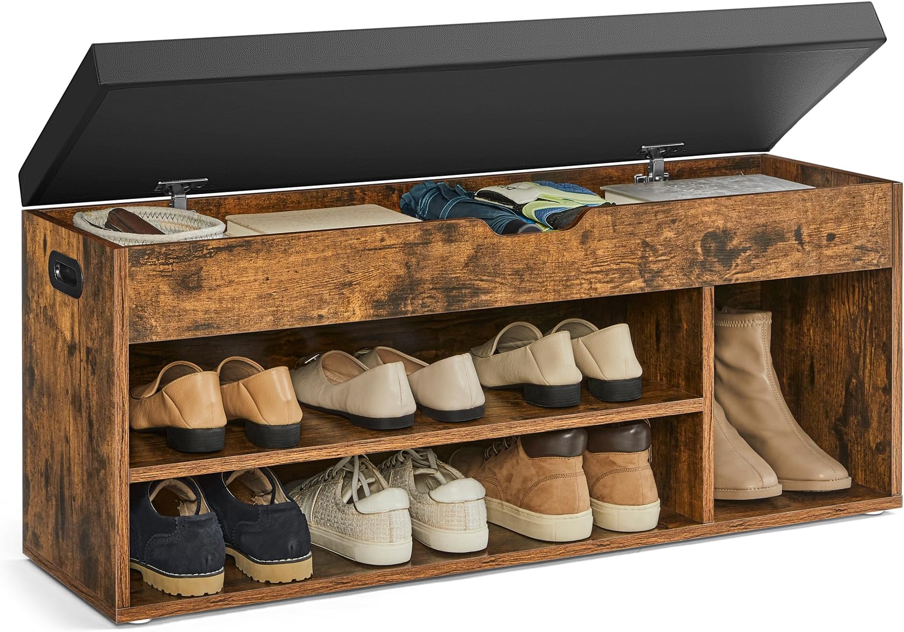 Amazon.com: VASAGLE Storage Bench with Cushion, Shoe Bench with Padded ...