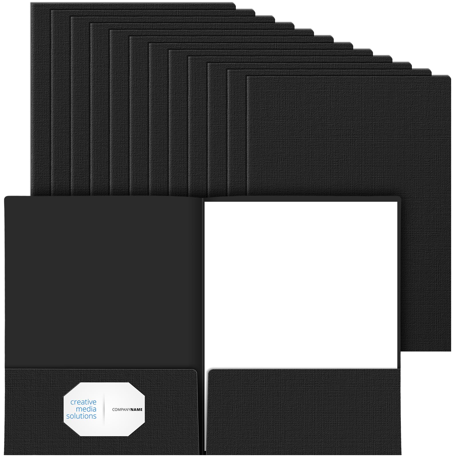 Amazon.com : Yeaqee 12 Pack Black 9 x 12 Textured Linen Presentation ...