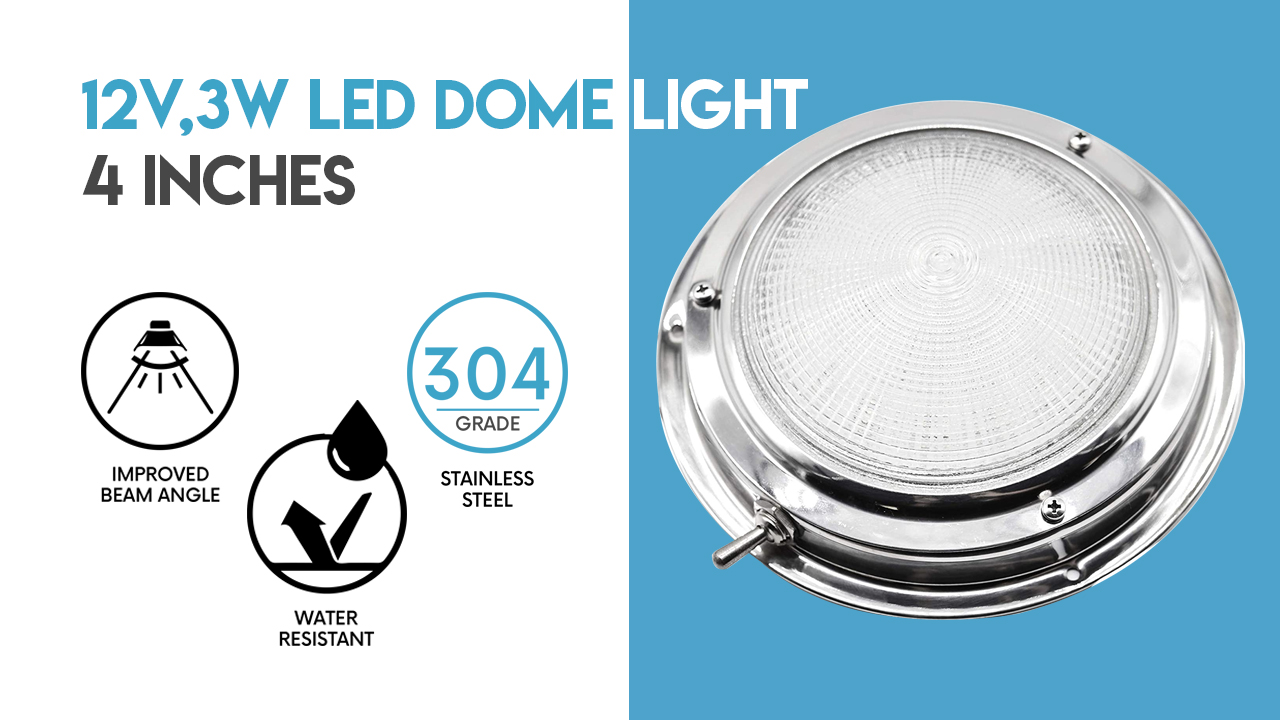 Watch Stainless-Steel Marine 12V,3W LED Dome Light on Amazon Live