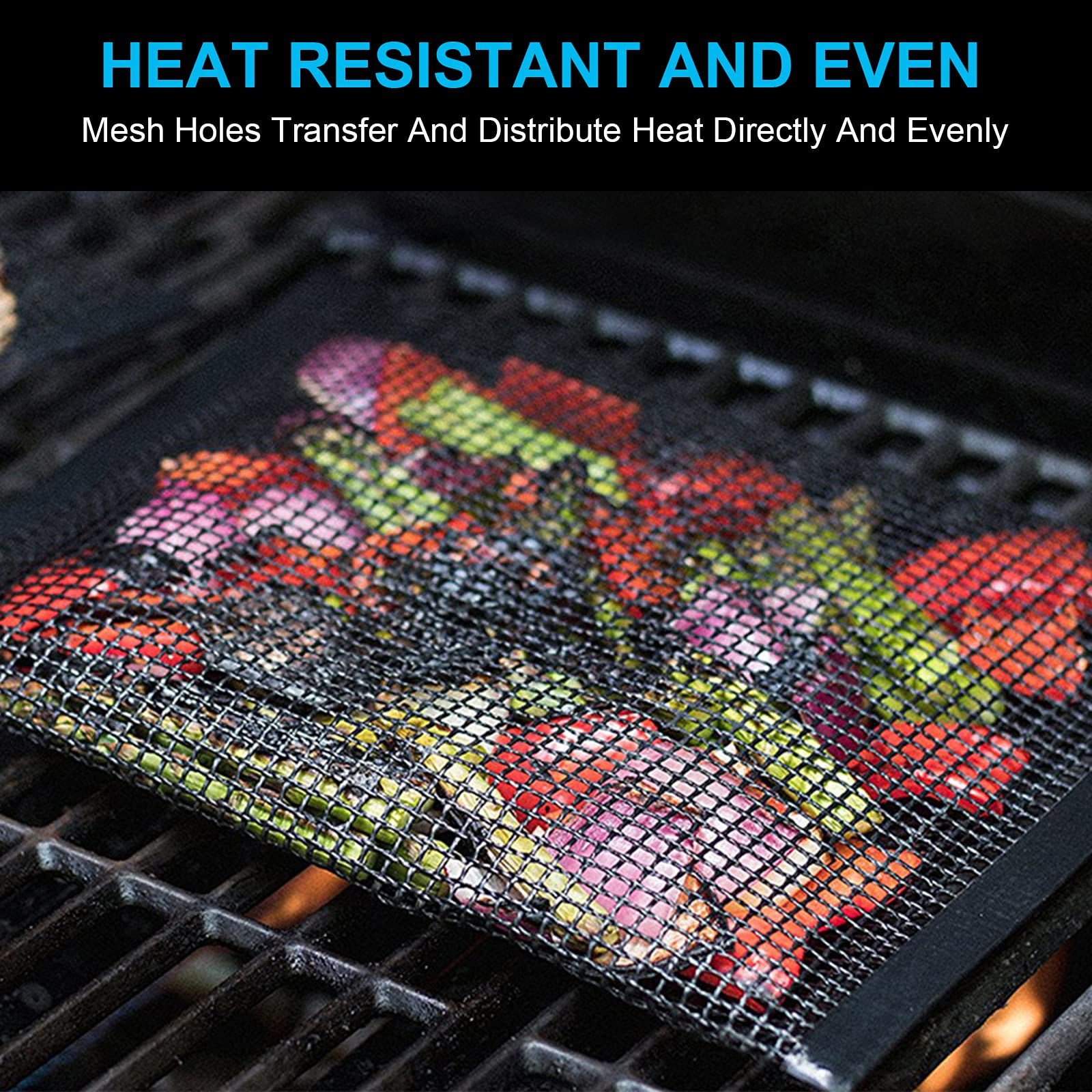 Grill Bags - Reusable Non-Stick BBQ Mesh Grill Bags, 4 Pieces Large ...