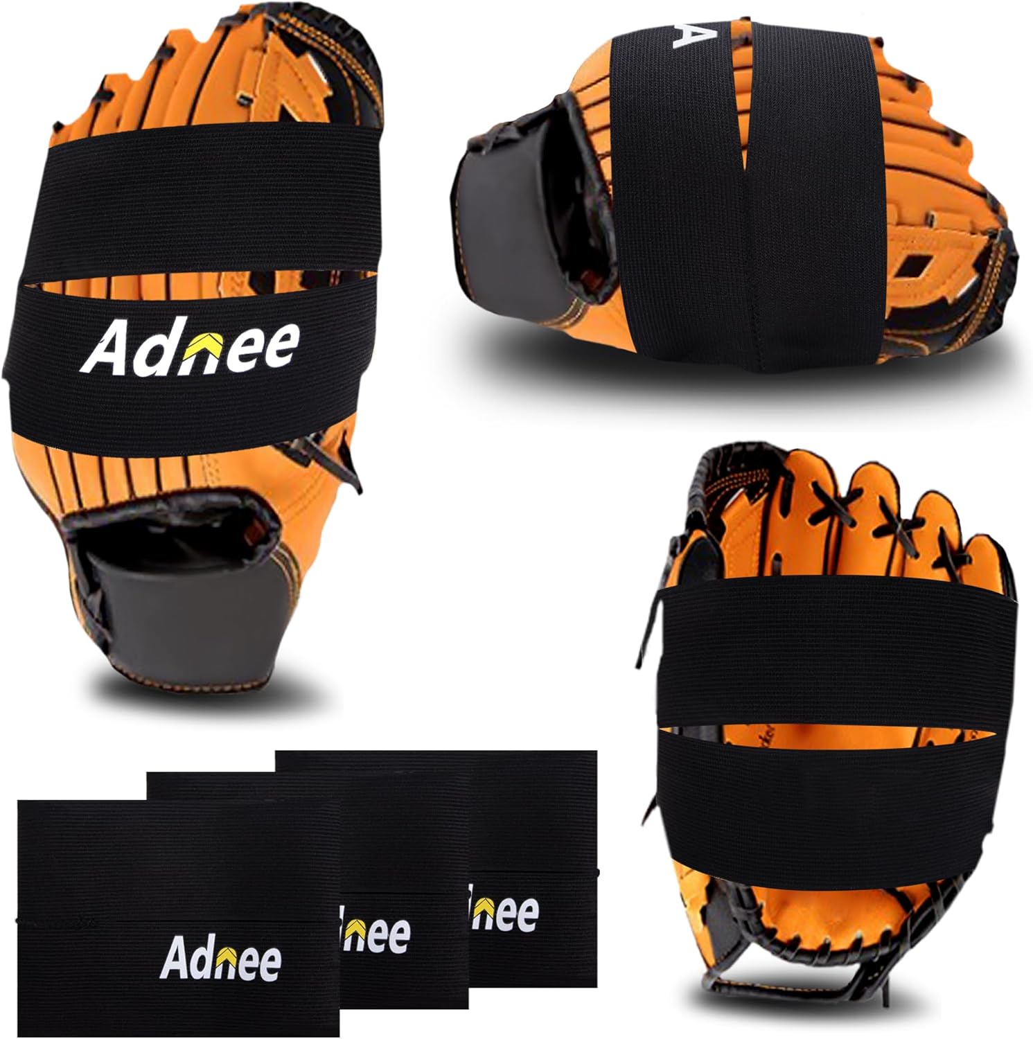 Adnee 2/3 Pack Glove Wrap - Softball and Baseball Glove Strap ...
