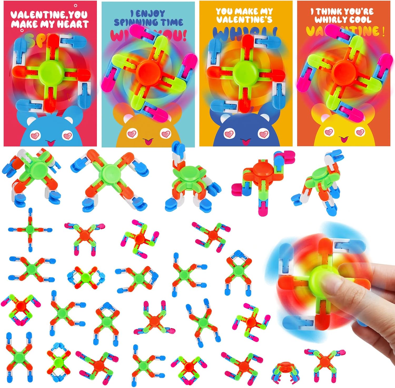 Amazon.com: 28 Pack Valentines Day Gifts for Kids - Wacky Tracks Fidget ...