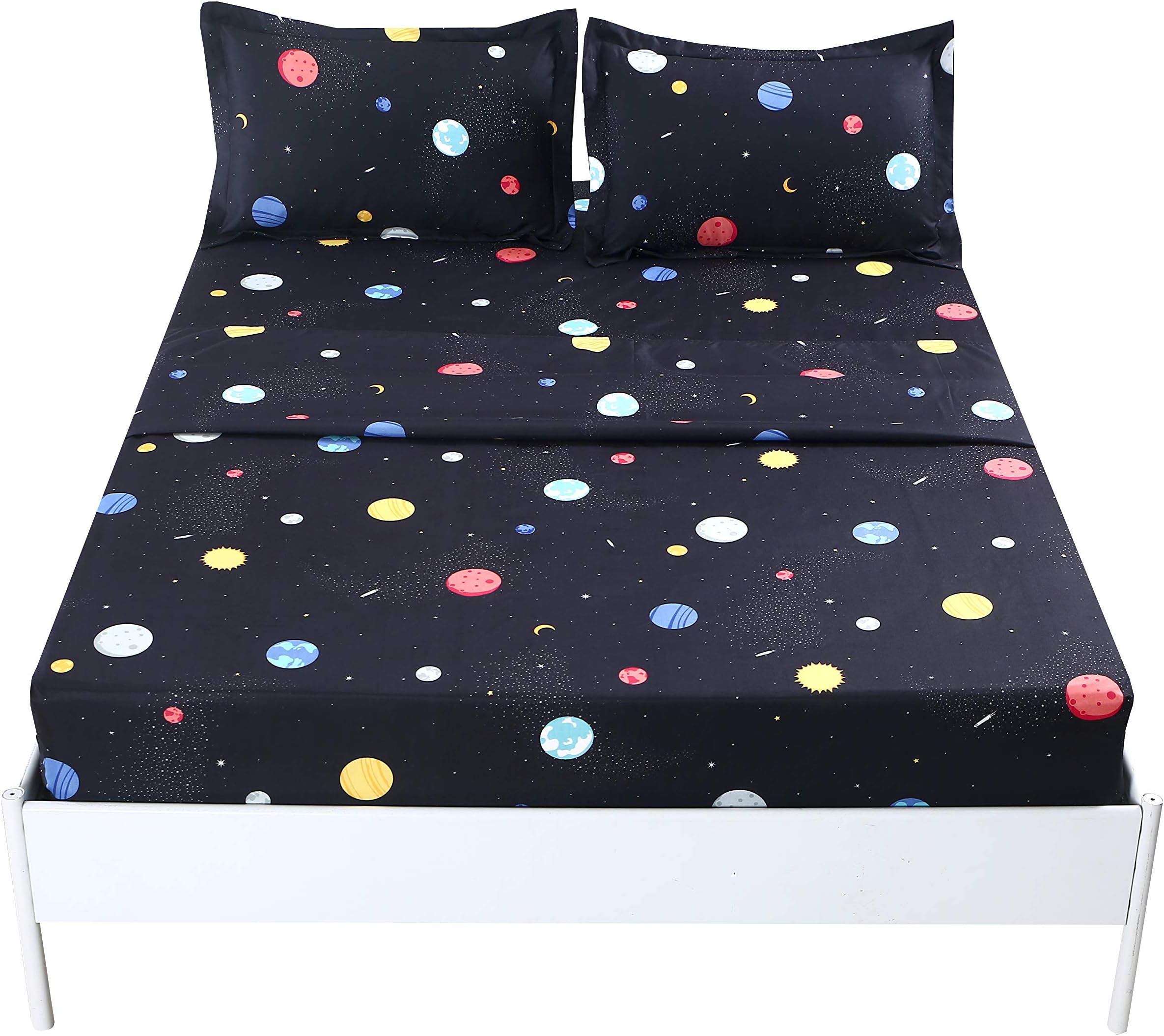 Amazon.com: MAG 4 Pcs Bedding Set Space Sheets Galaxy Sheets Planets ...