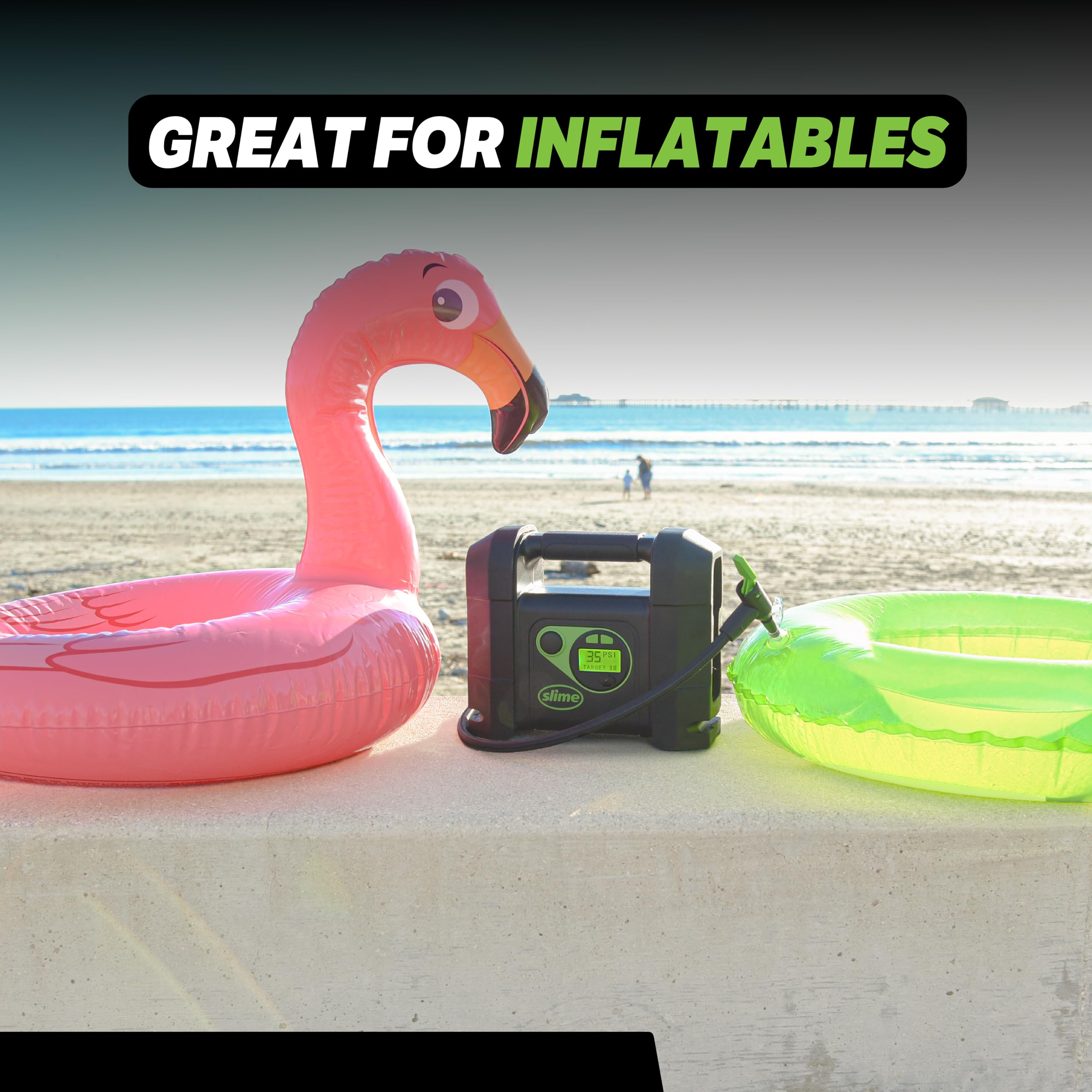 Slime 40080 Cordless Tire Inflator, Rugged Portable Air Compressor Pump ...